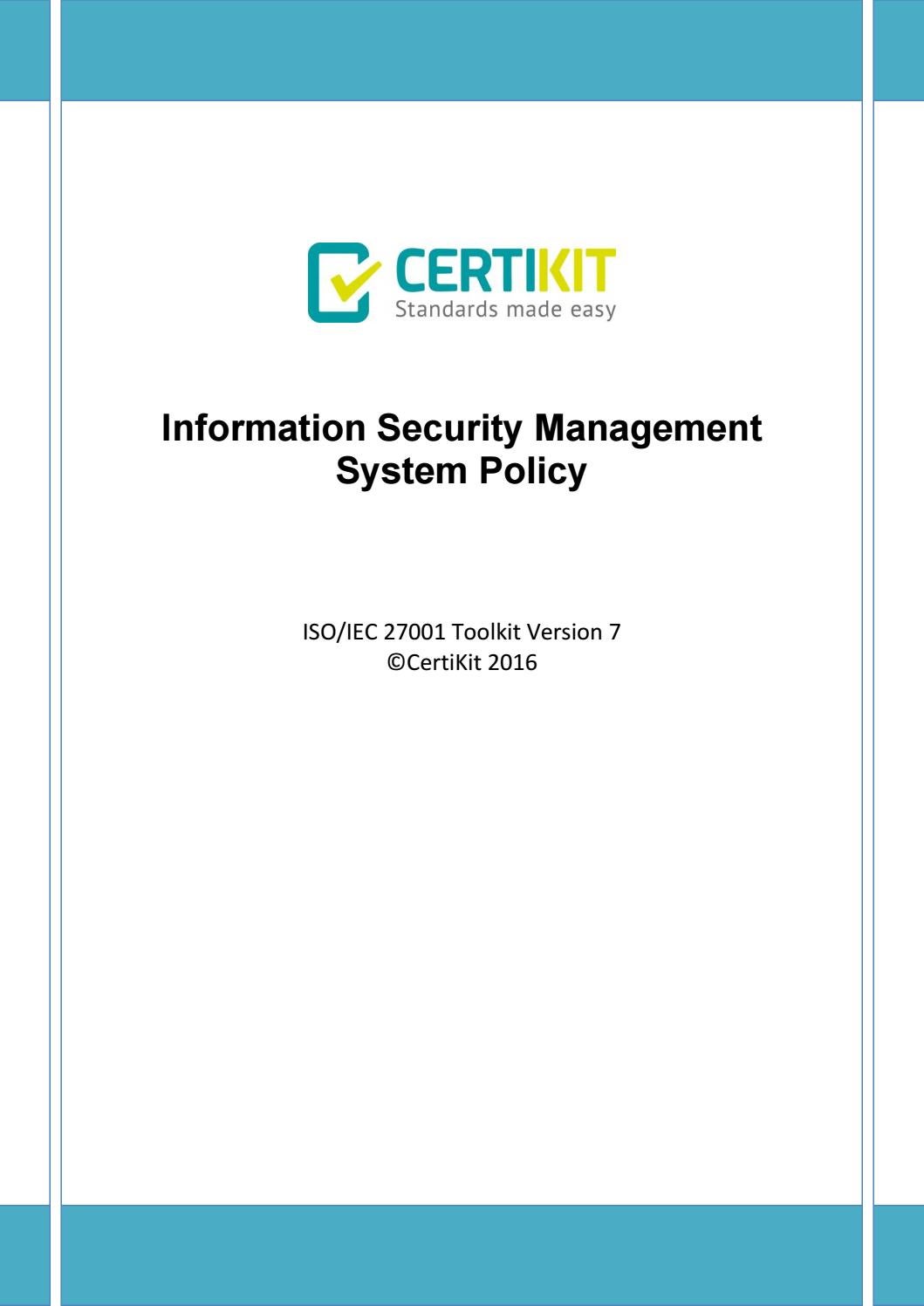 Isms doc 05 1 information security management system policy by CertiKit ...