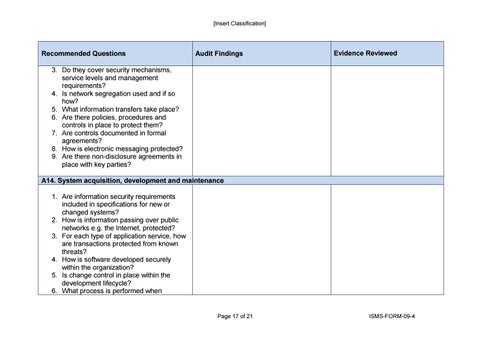 Isms form 09 4 internal audit checklist by CertiKit Limited - Issuu