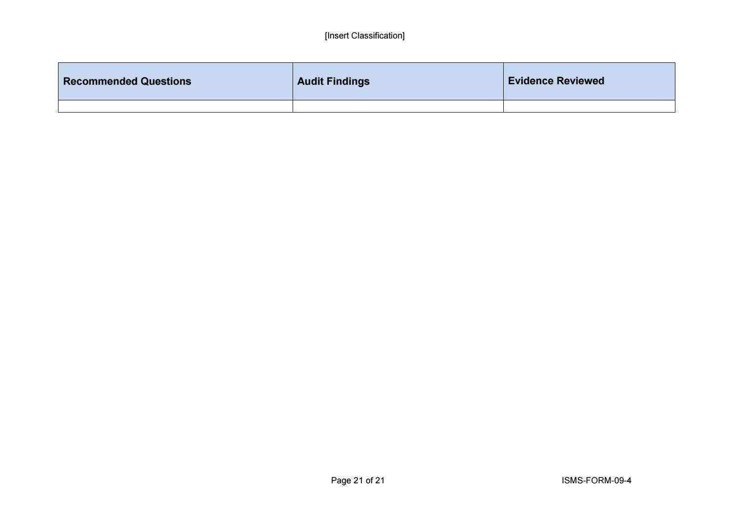 Isms form 09 4 internal audit checklist by CertiKit Limited - Issuu