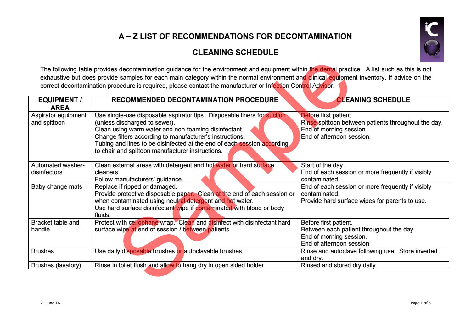 Dental Sample Cleaning Schedule By Karen Foulis Issuu Dental Sample Cleaning Schedule By Karen Foulis Issuu