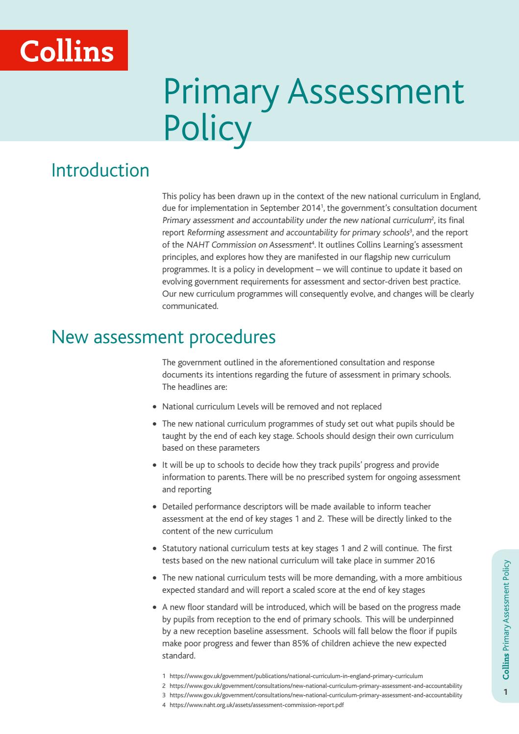 Assessment policy 5 lo res by Collins - Issuu