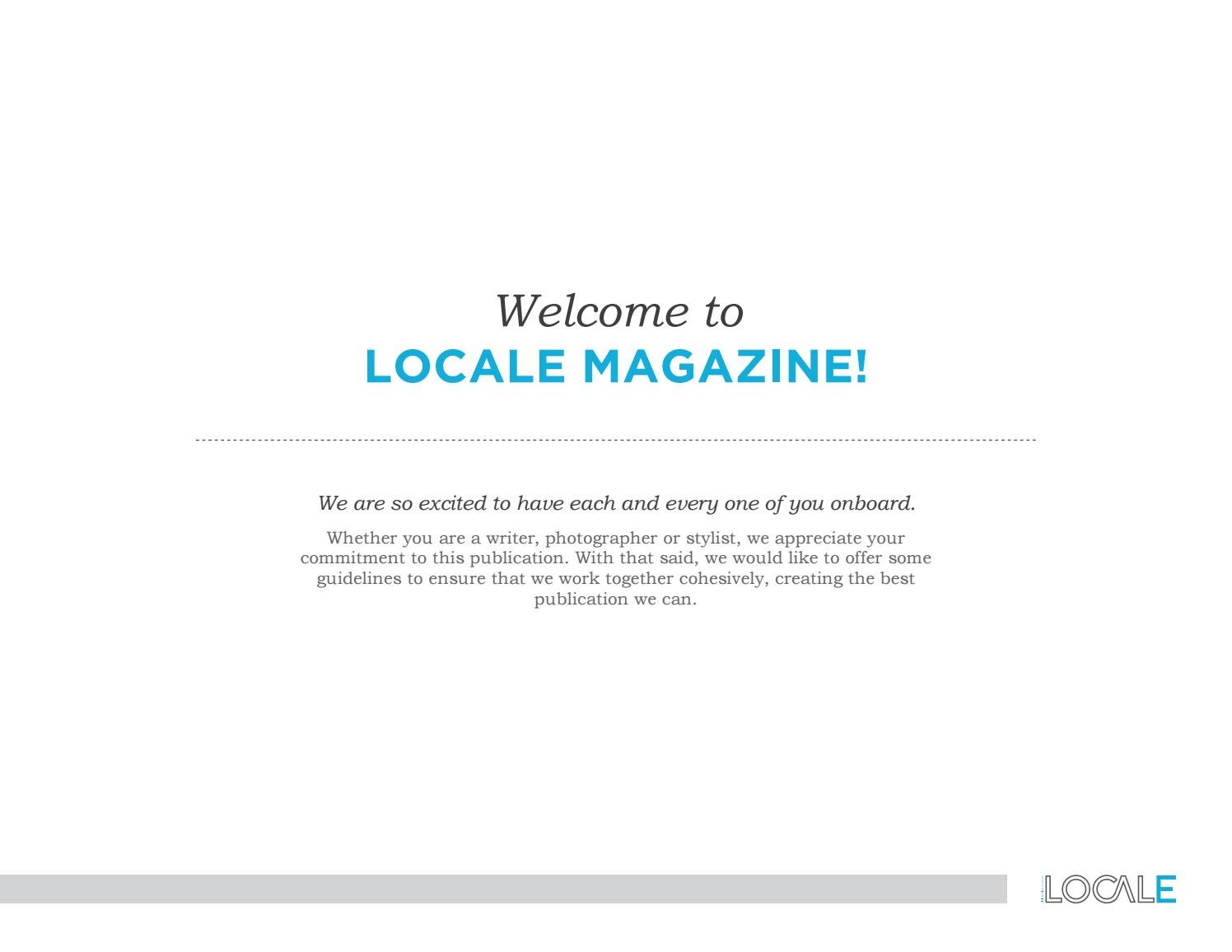 Welcome To Locale Magazine by Locale Magazine - Issuu