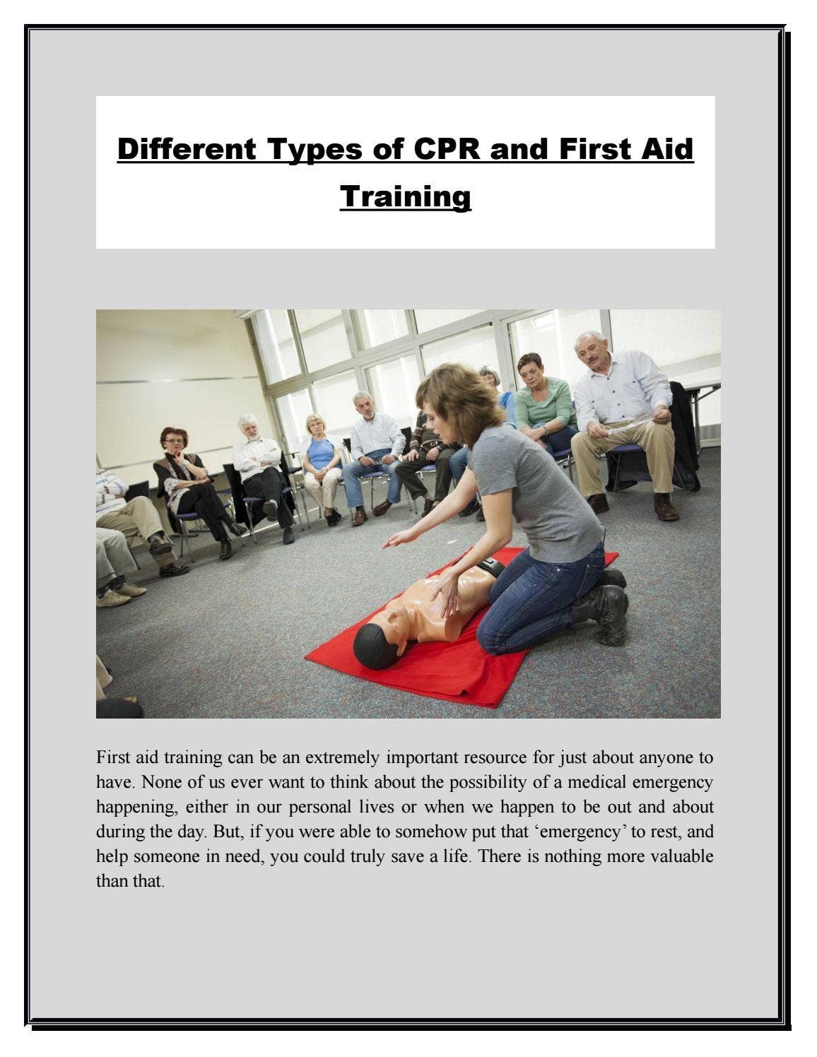 Different Types of CPR and First Aid Training by Prepare First Aid ...
