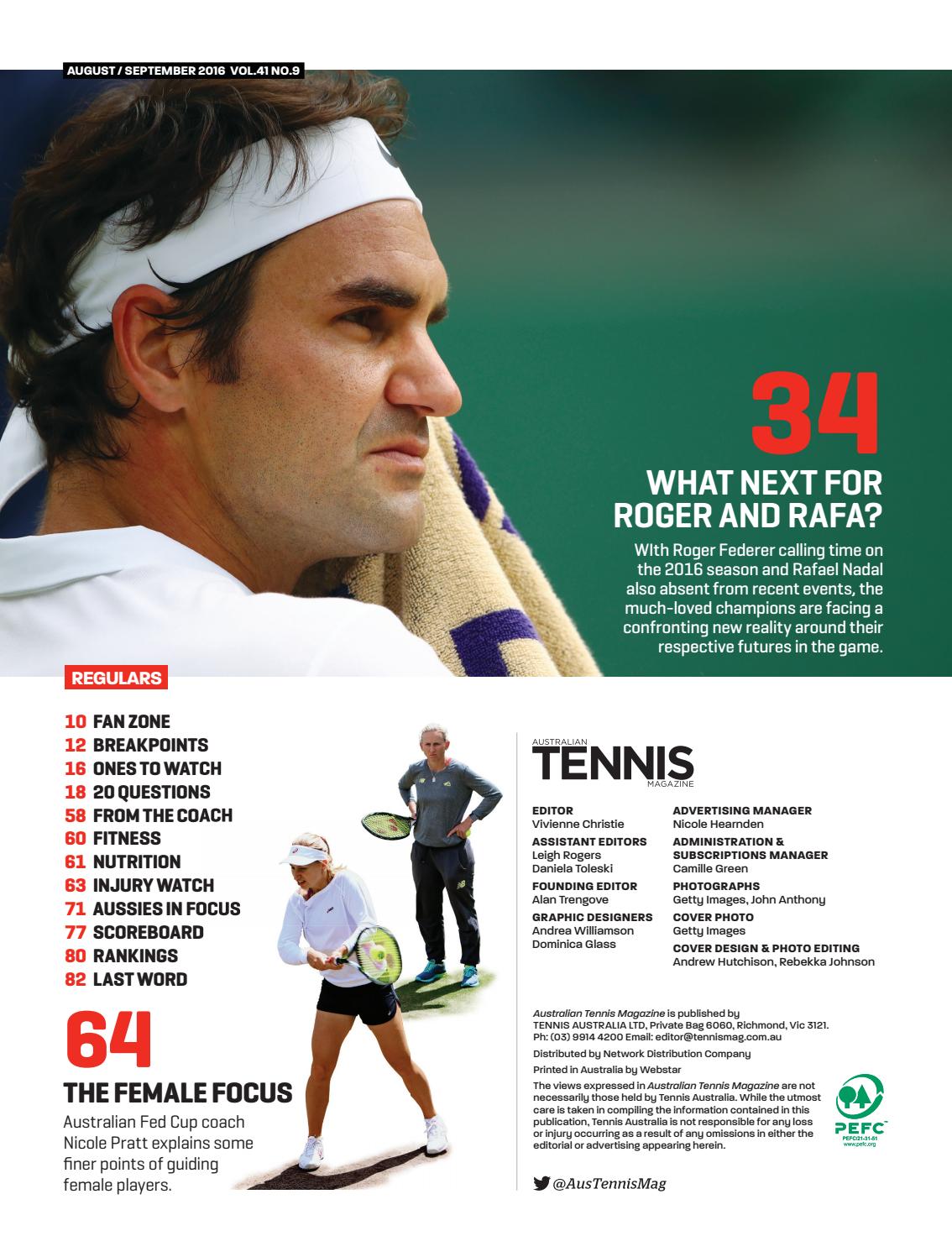 Australian Tennis Magazine - August/September 2016 by Tennis Australia ...