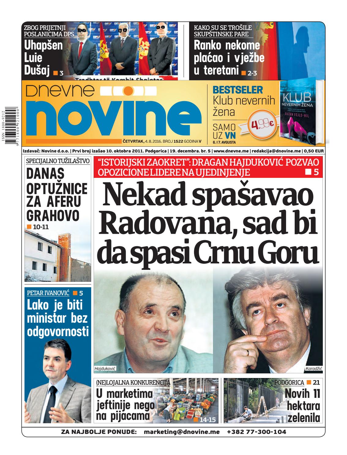 Dnevne novine 4. avgust 2016. by Dnevne Novine - Issuu