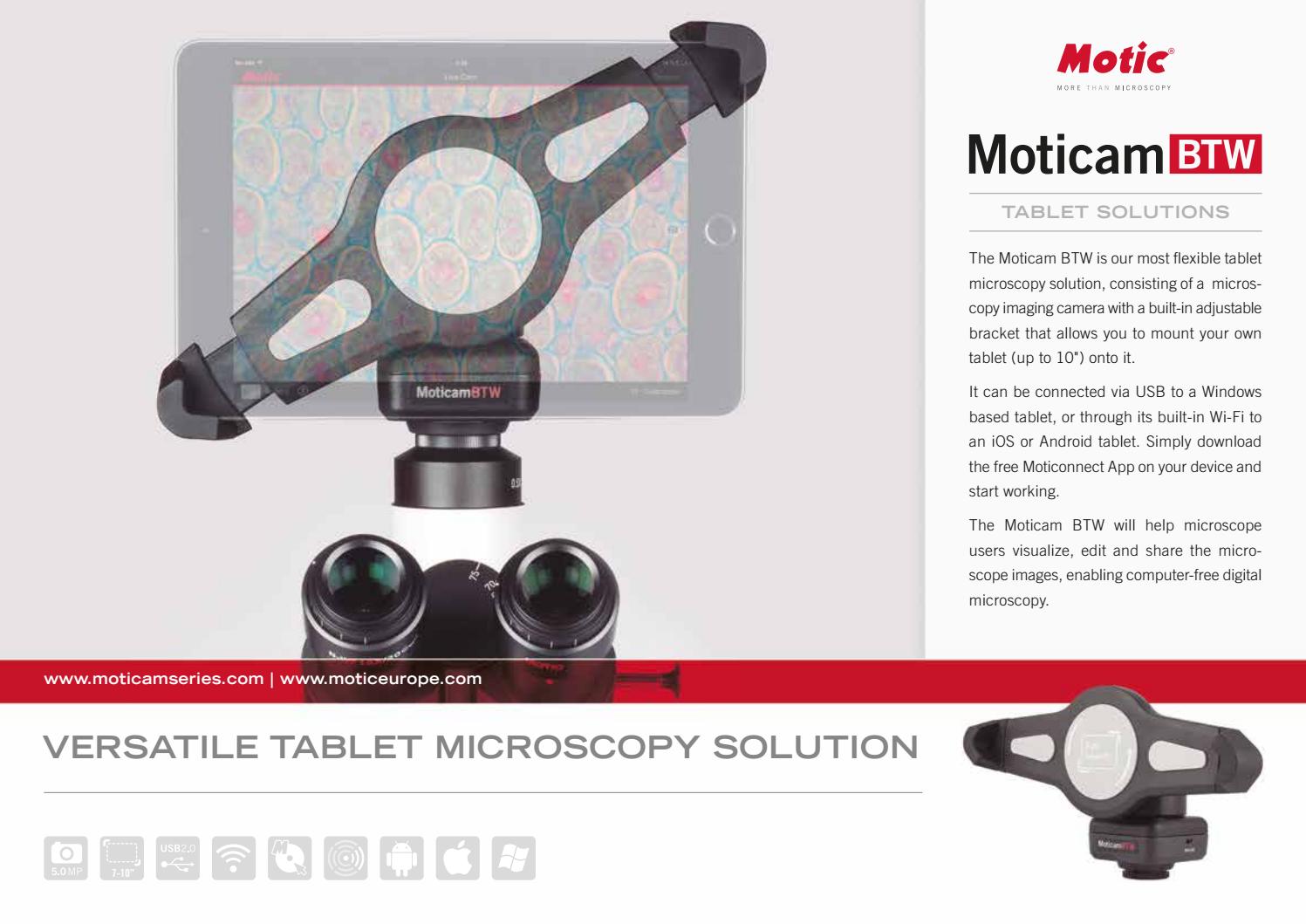 Moticam BTW Tablet solution Flyer - EN by MOTIC EUROPE - Issuu
