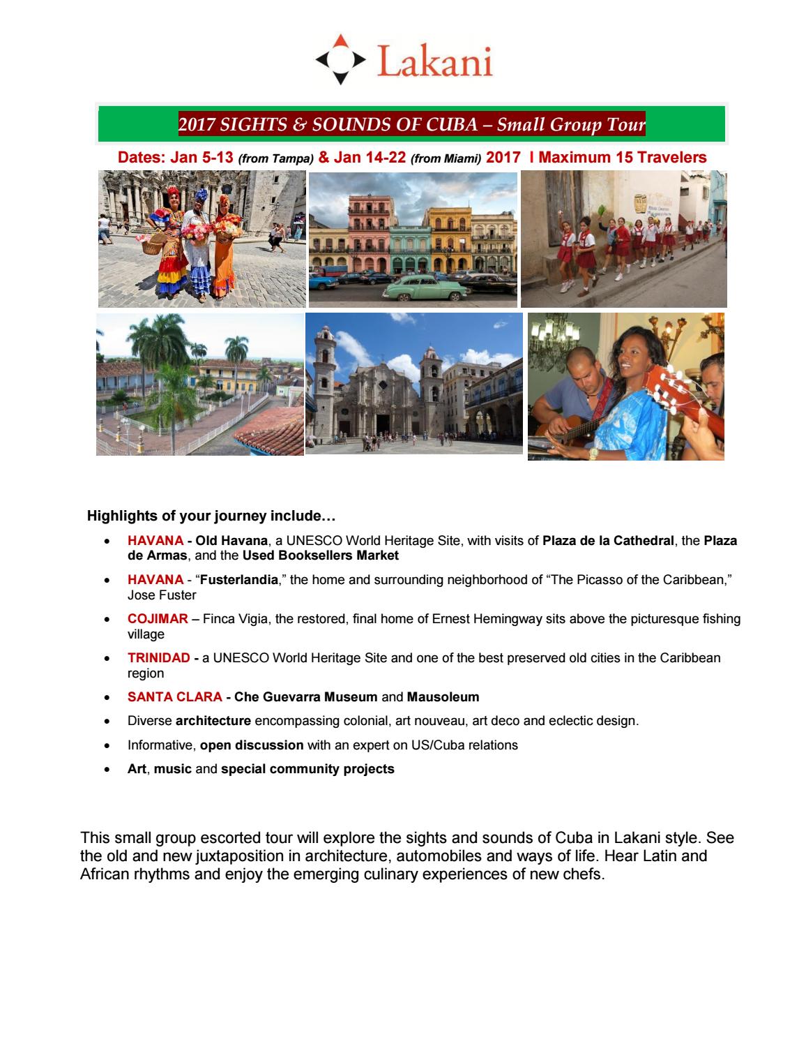 2017 Sights & Sounds of Cuba by Lakani World Tours - Issuu