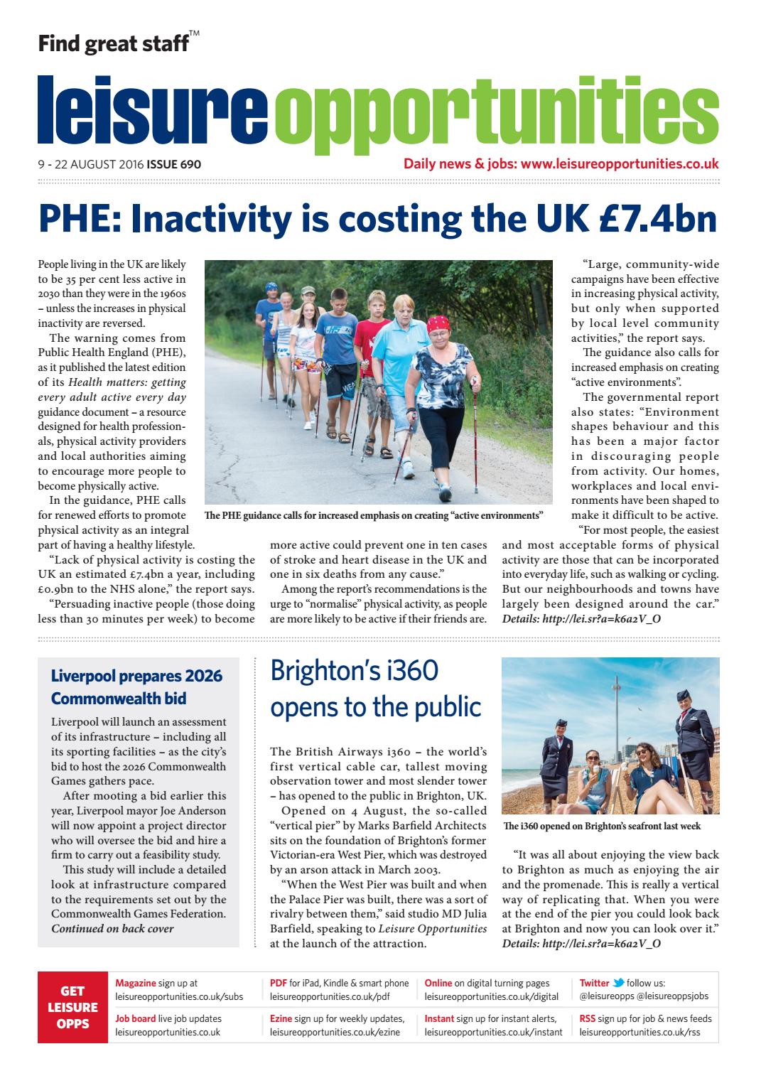 Leisure Opportunities 9th August 2016 Issue 690 by Leisure Media - Issuu