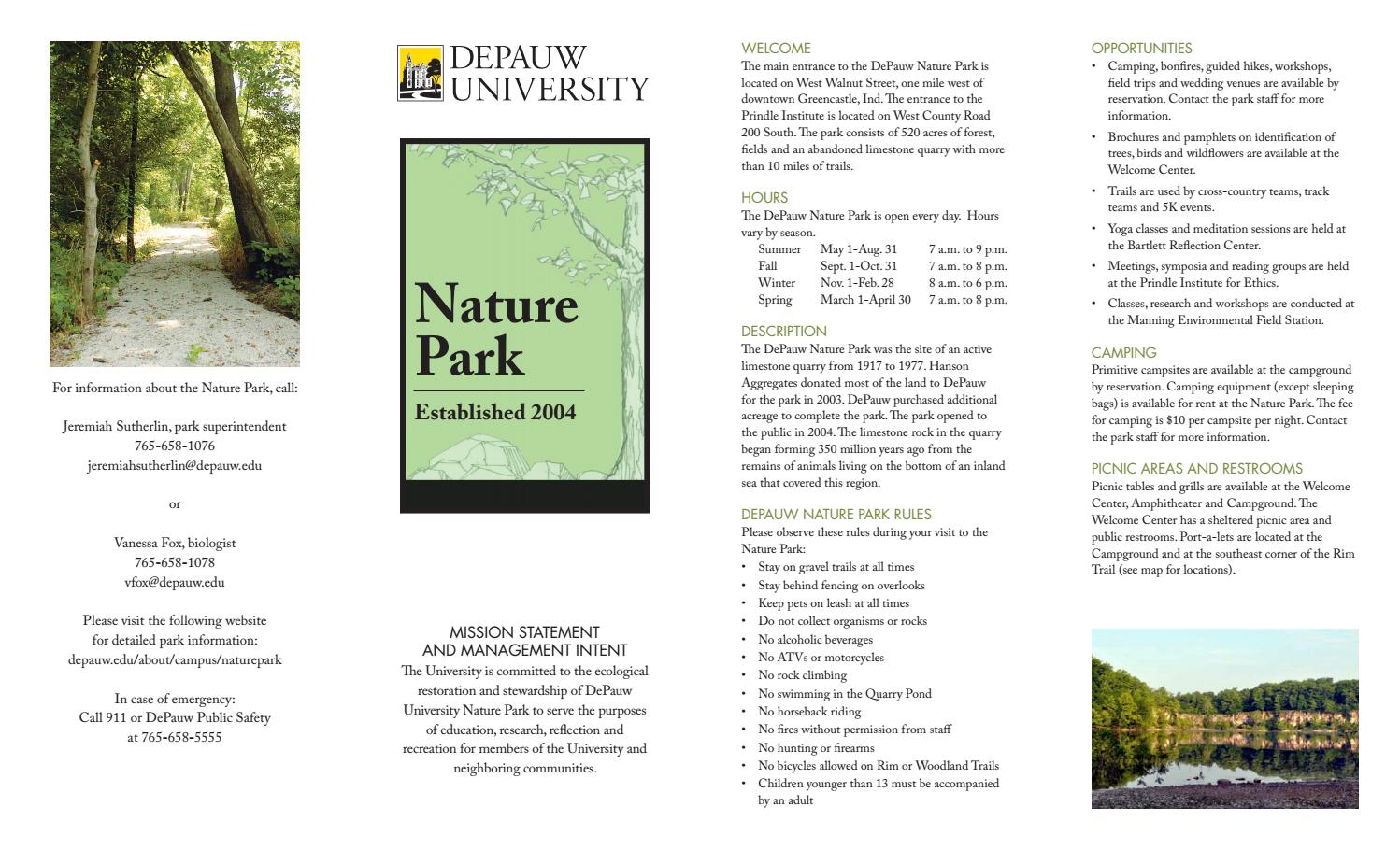 Nature Park Trail Guide by DePauw University - Issuu