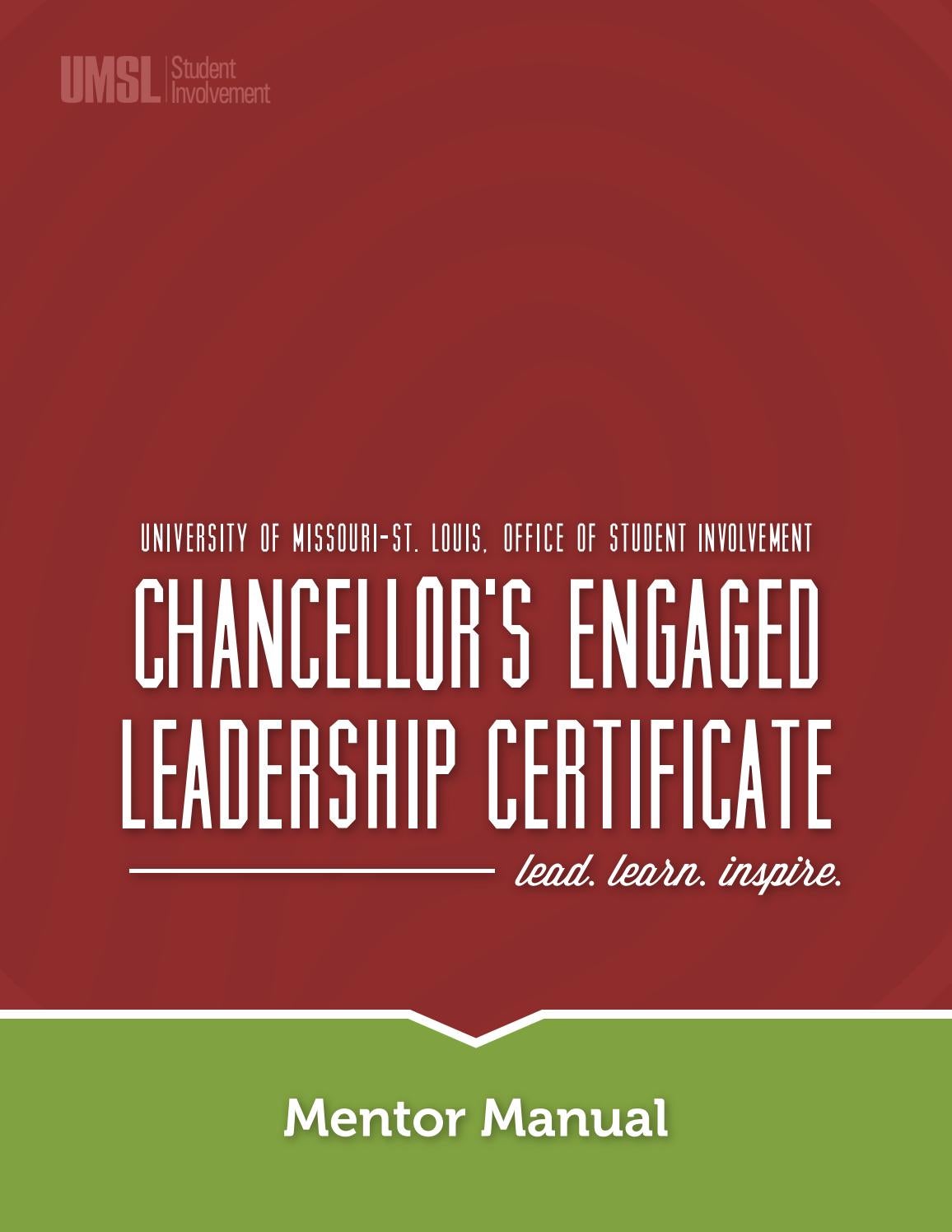 Chancellor's Engaged Leadership Certificate Mentor Manual by UMSL New Student Programs - Issuu