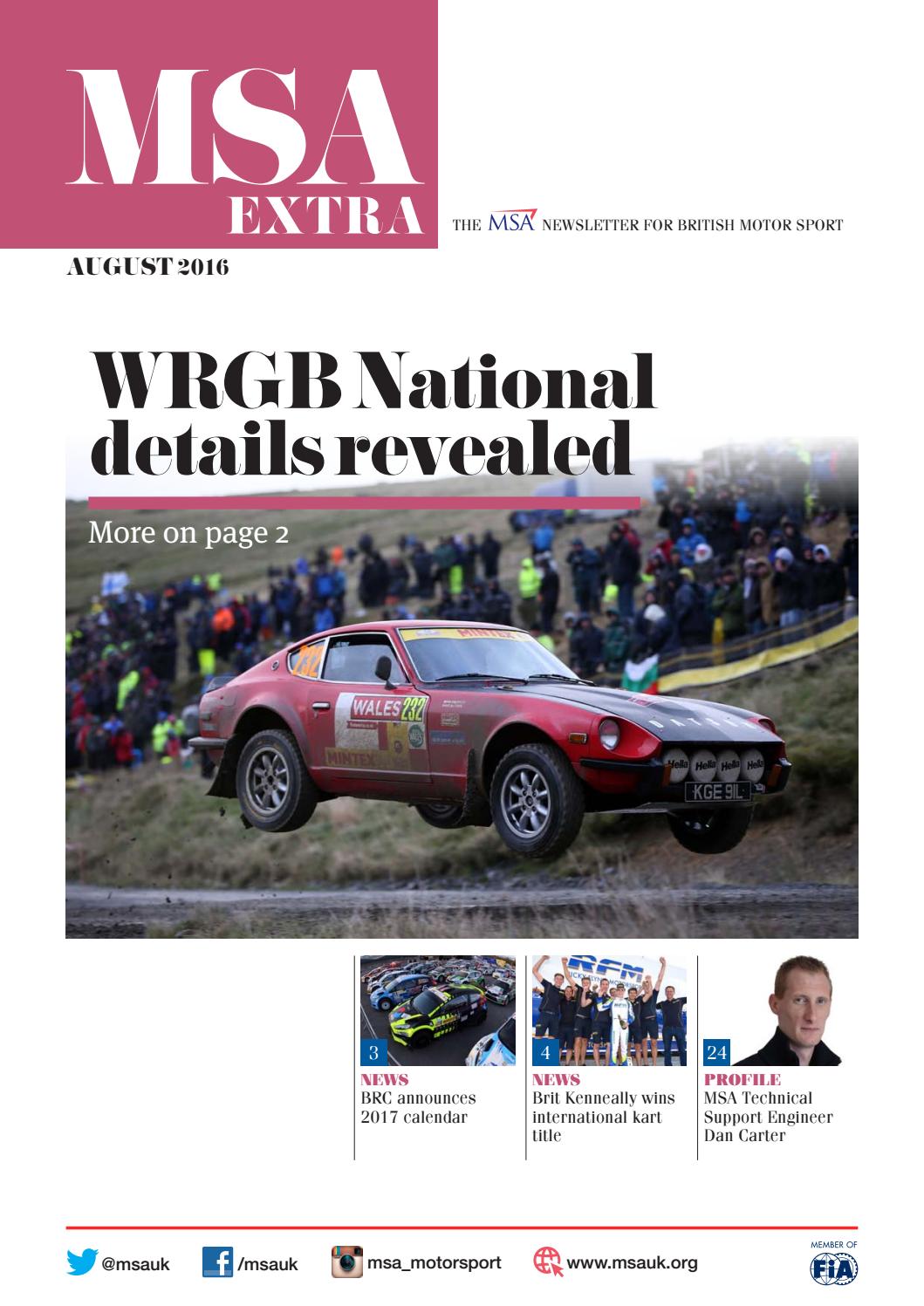 MSA Extra, August 2016! by Motorsport UK - Issuu