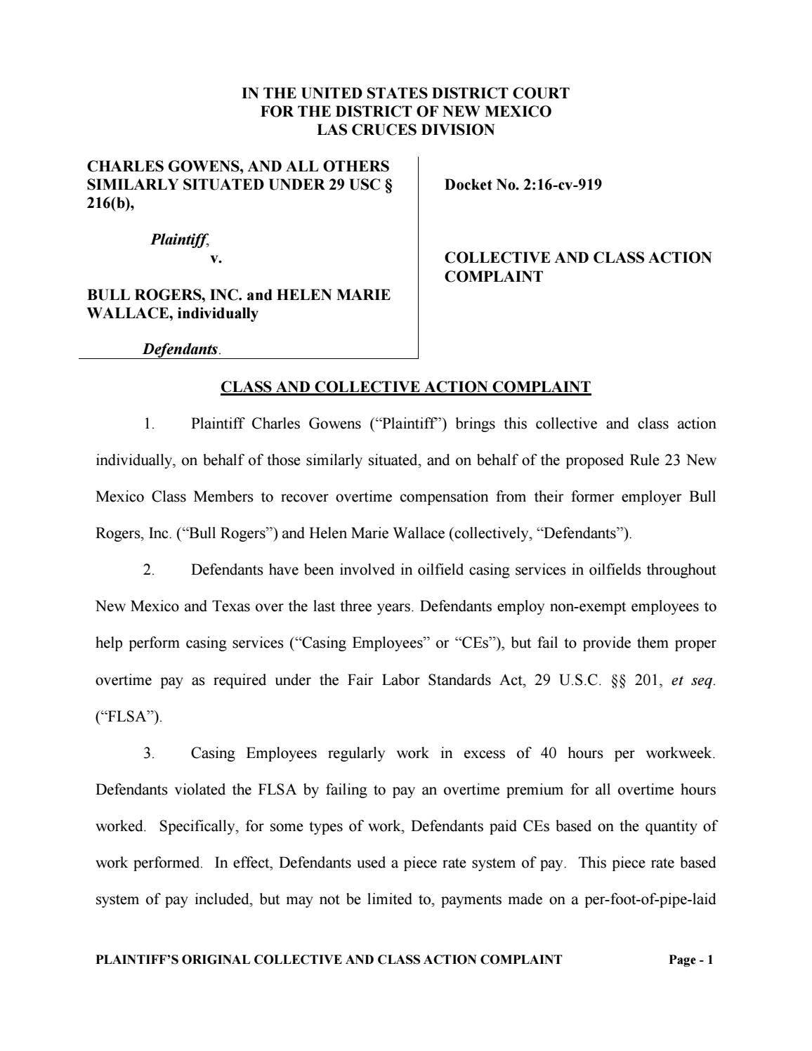 Bull Rogers Lawsuit by siegellawgroup - Issuu