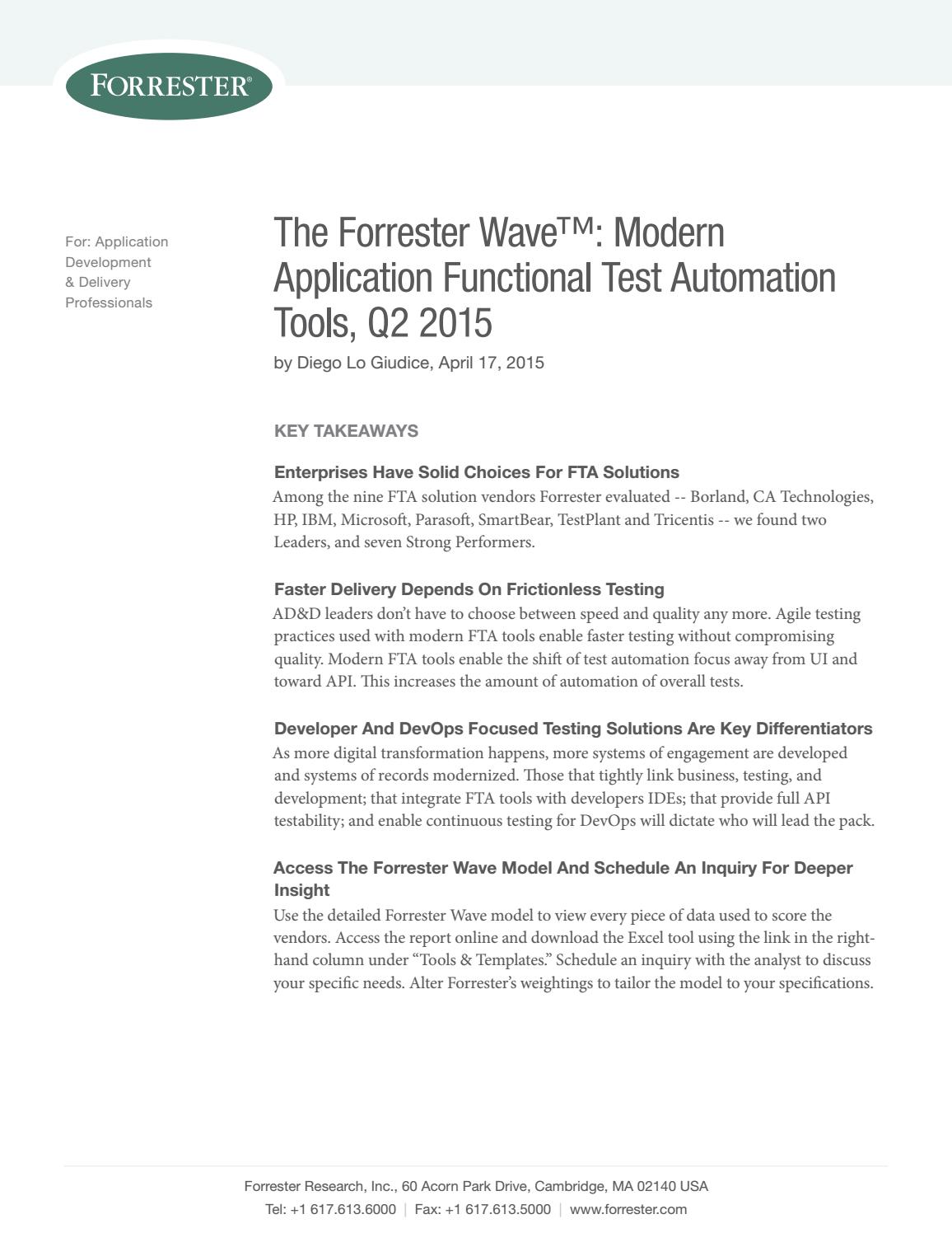 Forrester wave fta 2015 by Daniel Liezrowice - Issuu