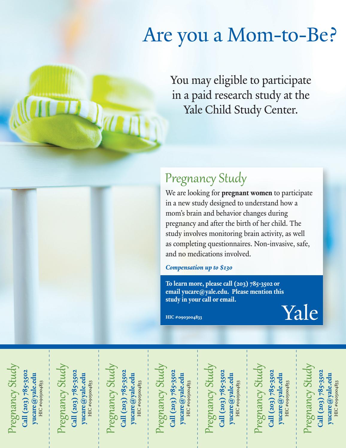Pregnancy moms to be flyer by Yale School of Medicine - Issuu