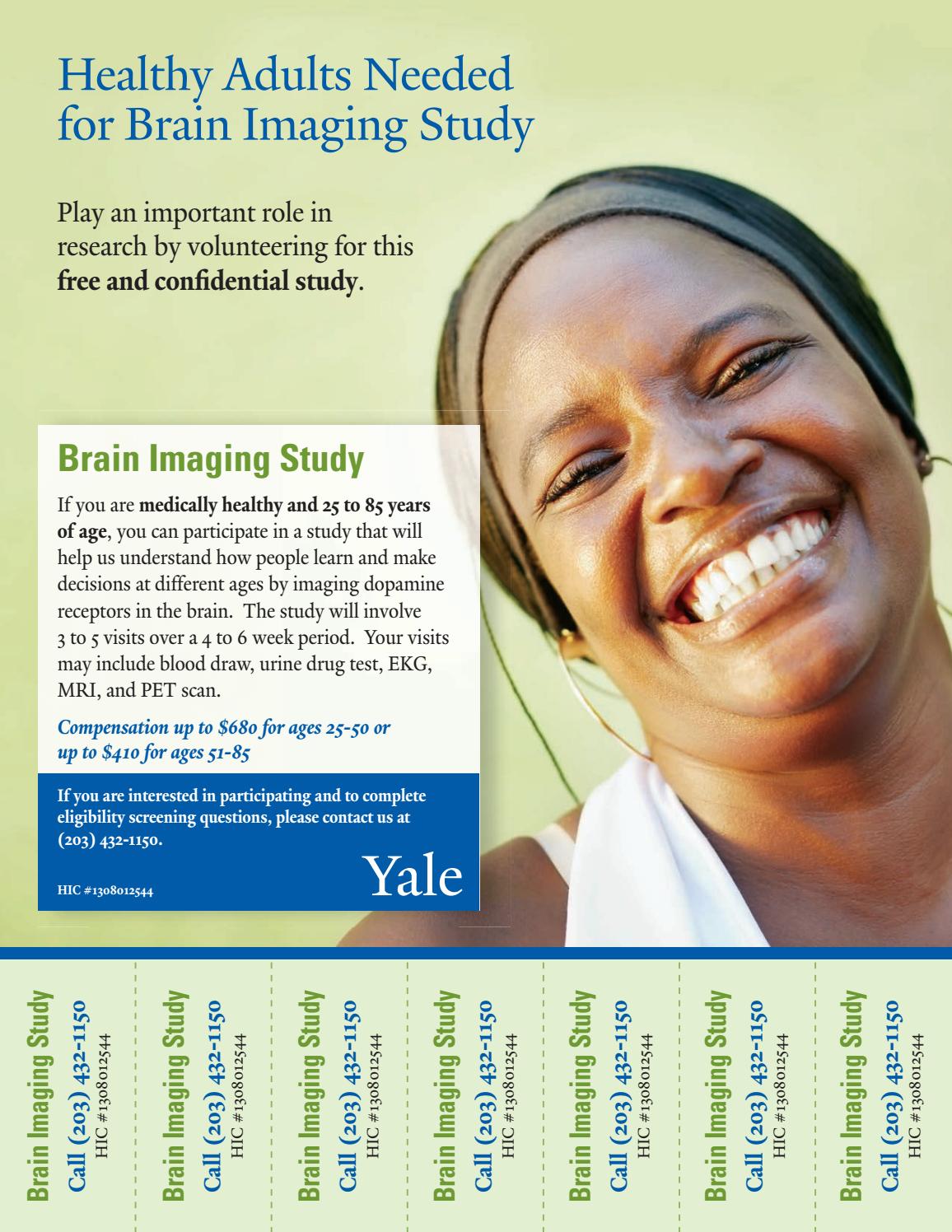 Healthy adult brain imaging study flyer by Yale School of Medicine - Issuu
