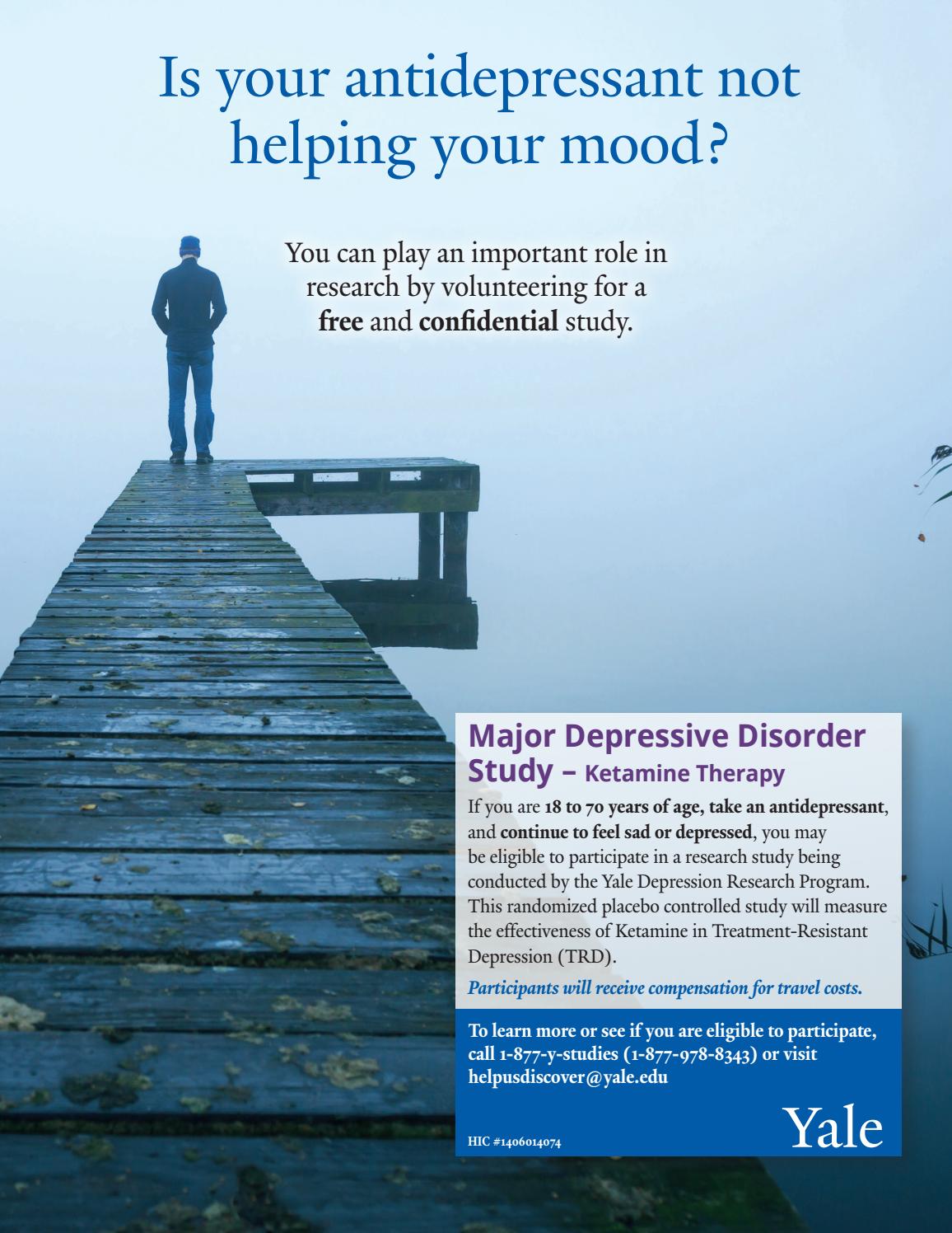 Mood anxiety ketamine study flyer by Yale School of Medicine - Issuu