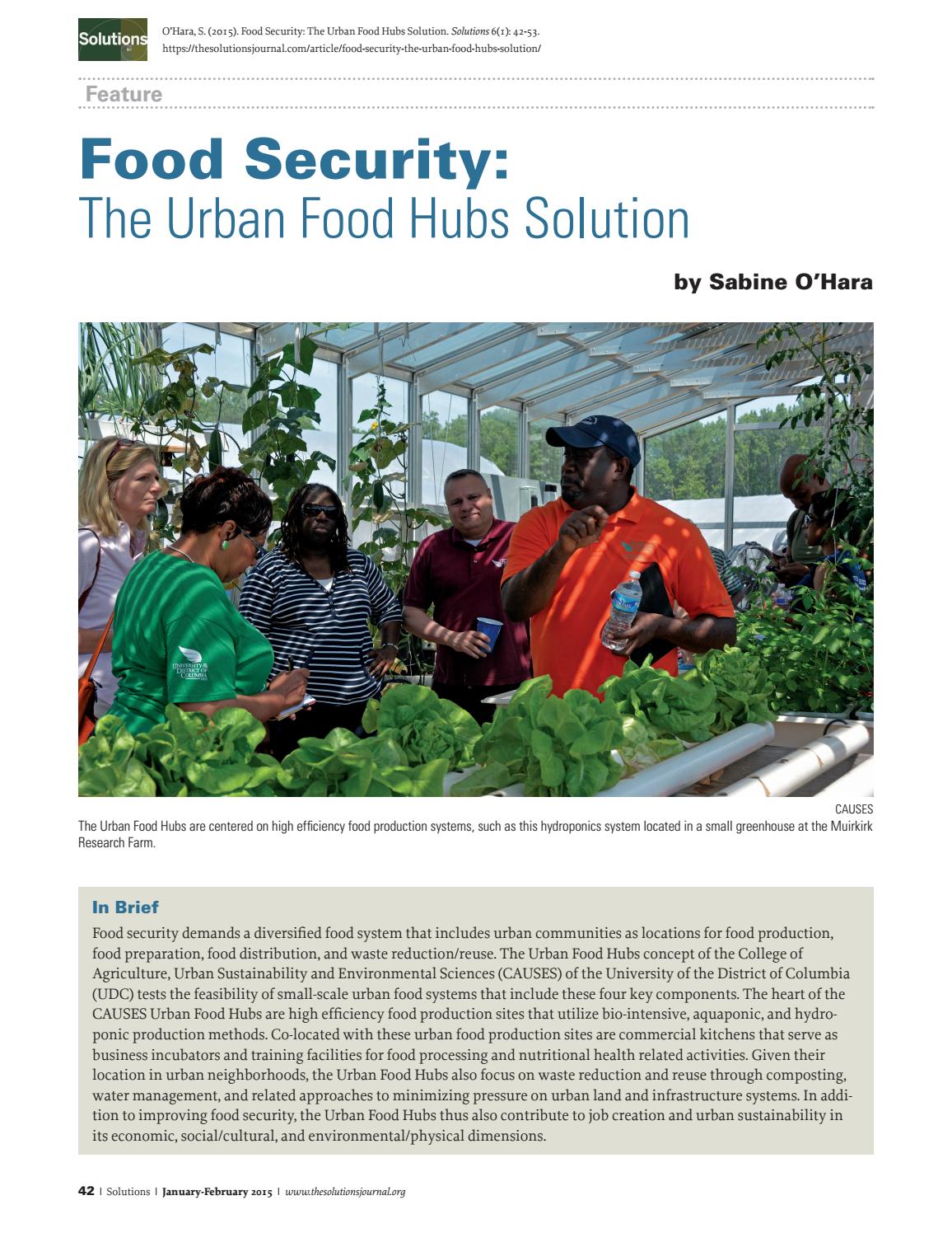Food Security: The Urban Food Hubs Solution by The Solutions Journal ...