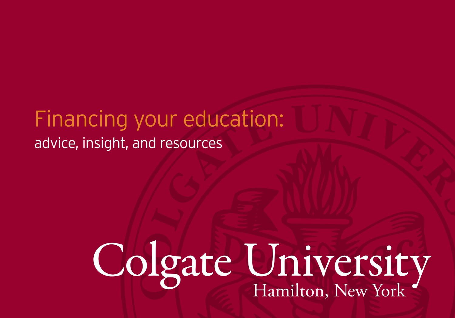 Colgate financial aid brochure — 2016-2017 by Colgate University - Issuu