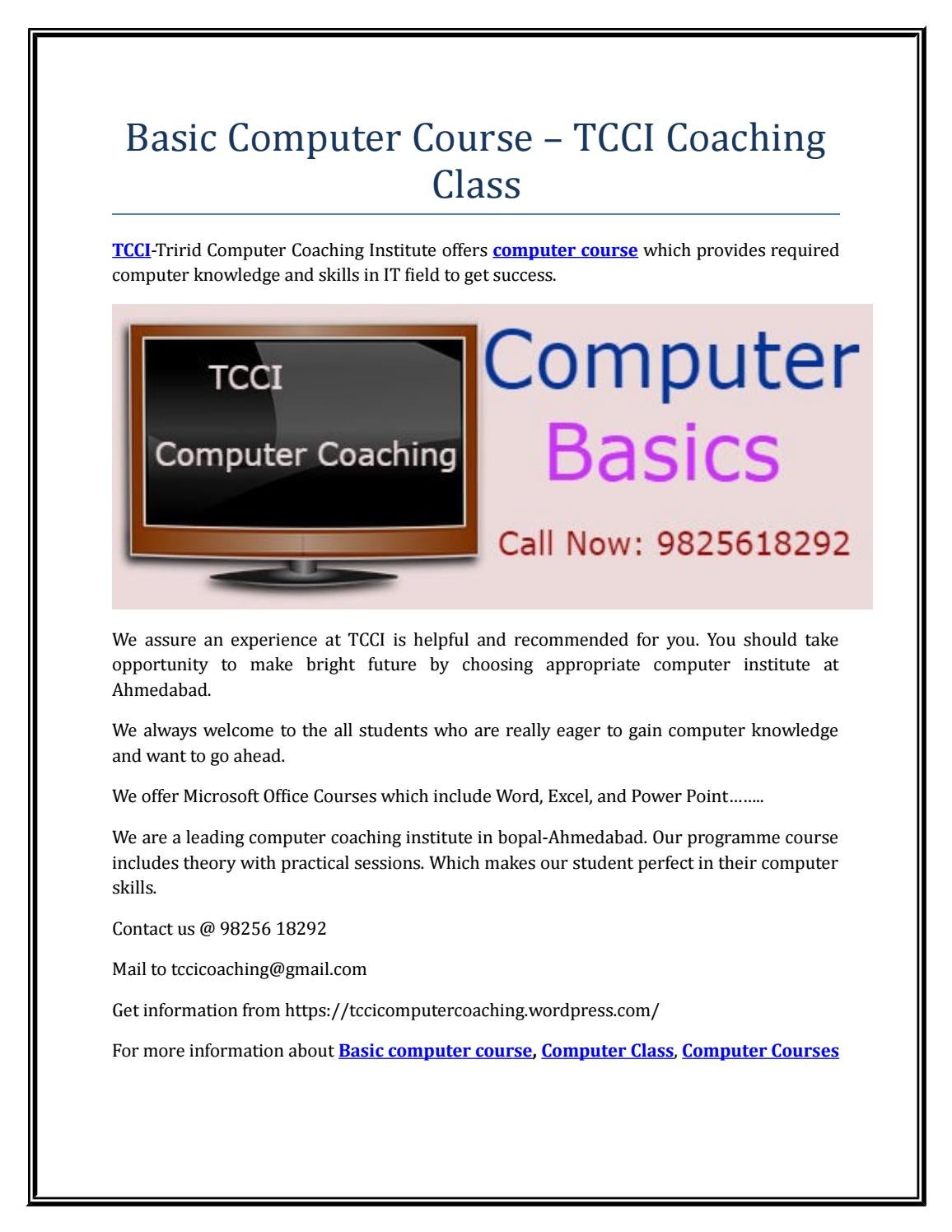 Basic computer course – tcci coaching class by Rosario Riley - Issuu