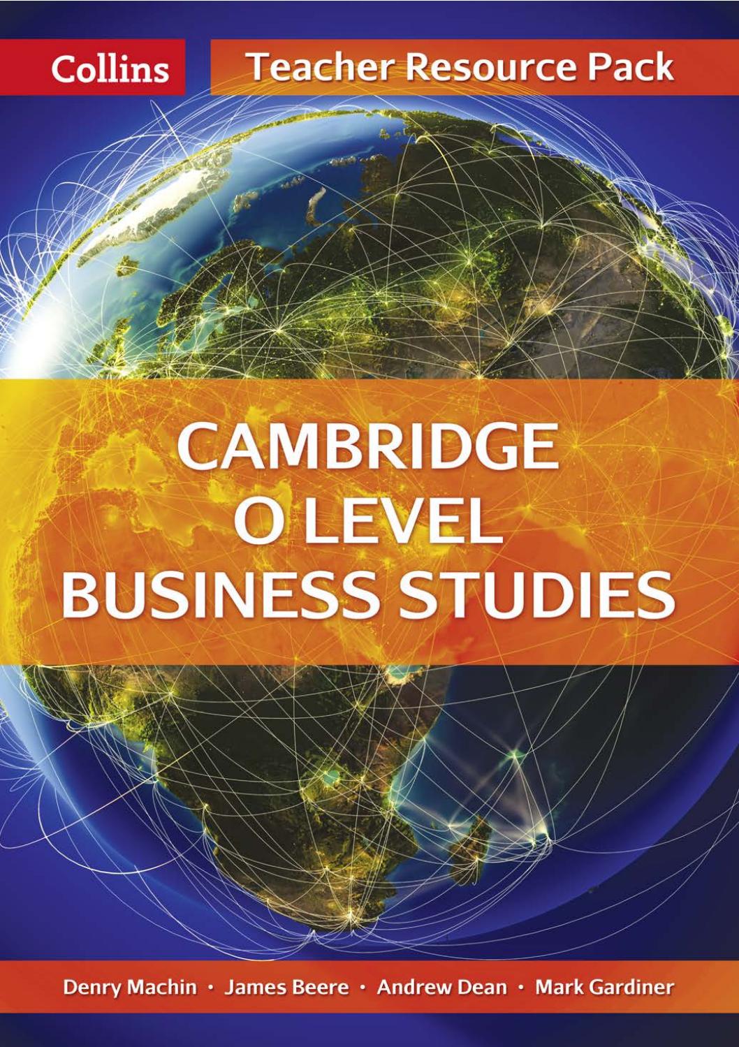 Cambrige O Level Business Studies: Teacher Resource Pack by Collins - Issuu
