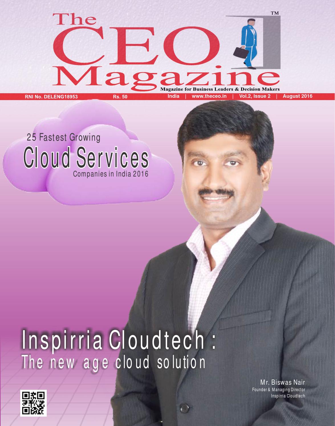 The ceo magazine (august 2016) cloud special 2 by Indiamanthan - Issuu