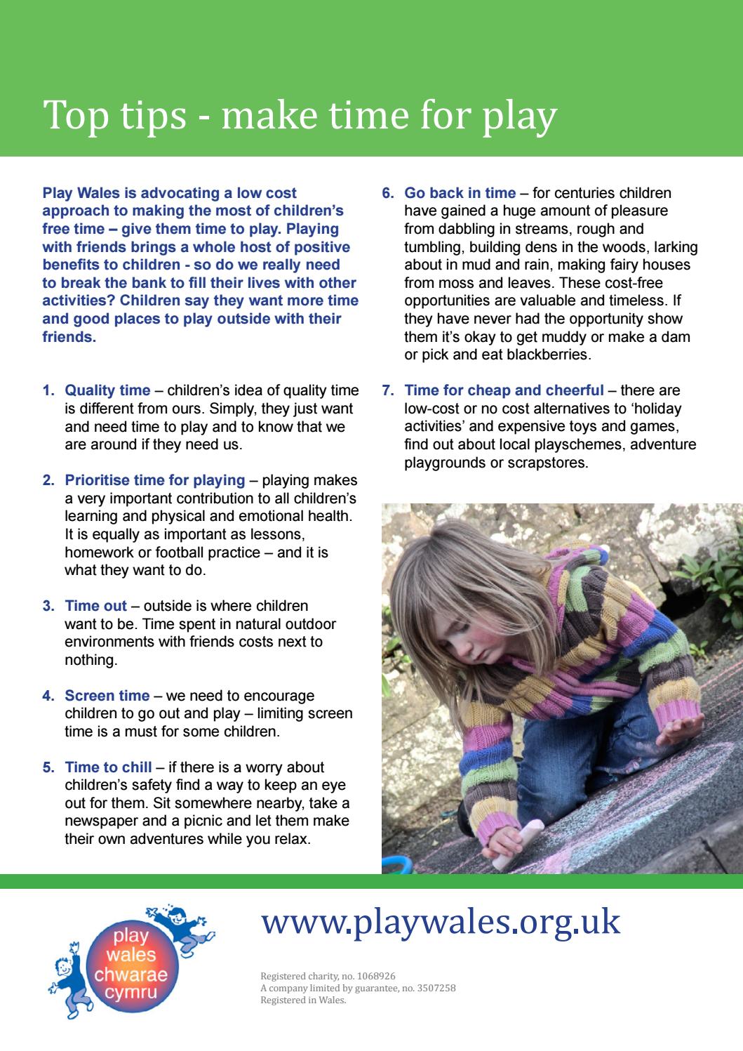 Top tips - make time for play by Play Wales - Issuu