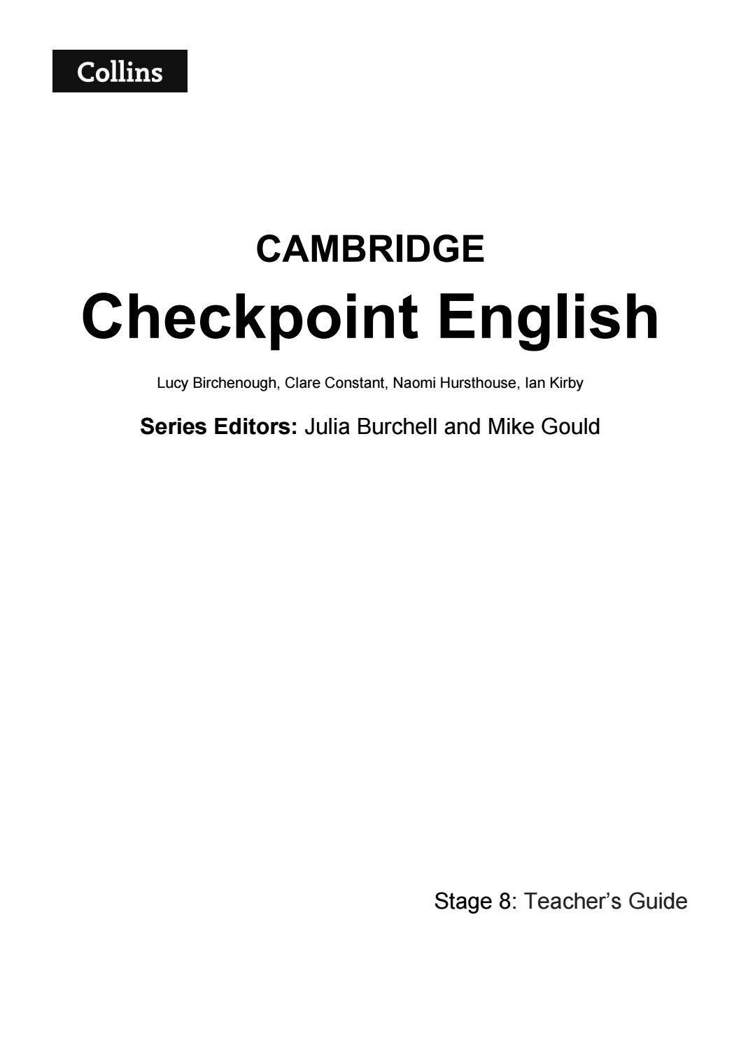 Cambridge Checkpoint English Stage 8: Teacher's Guide by Collins - Issuu