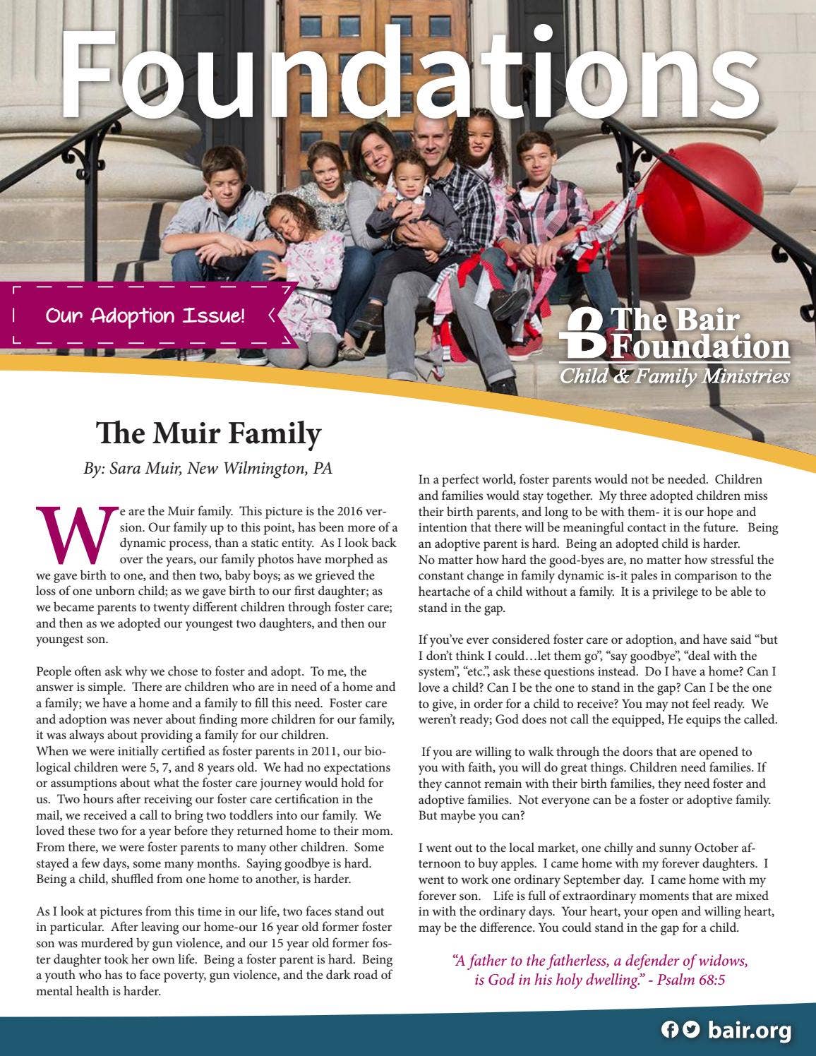 Adoption newsletter 2015-16 by The Bair Foundation - Issuu