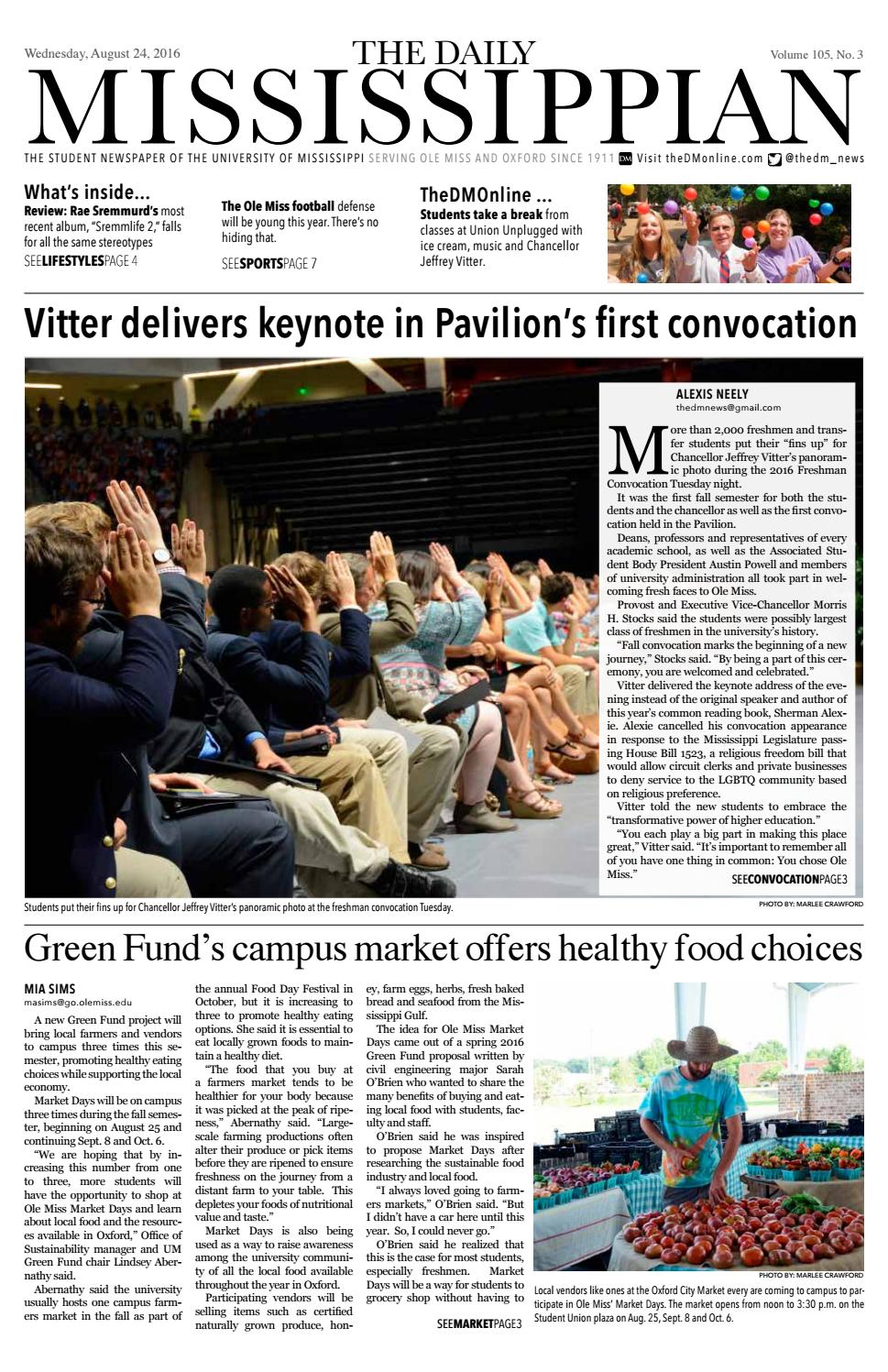 The Daily Mississippian - August 24, 2016 by The Daily Mississippian ...