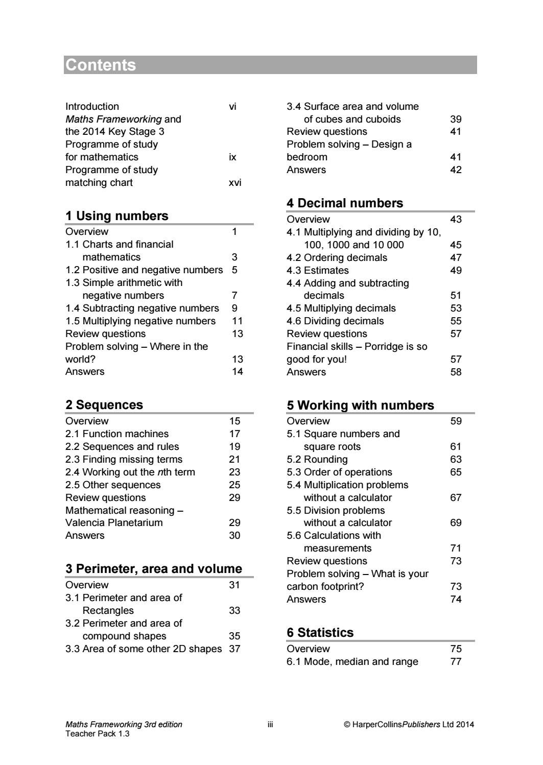Maths Frameworking Teacher Pack 1.3 by Collins - Issuu