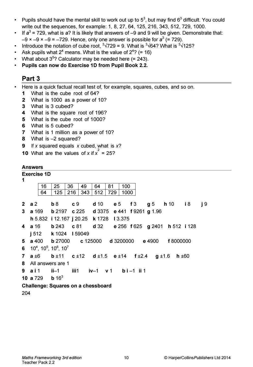 Maths Frameworking Teacher Pack 2.2 by Collins - Issuu