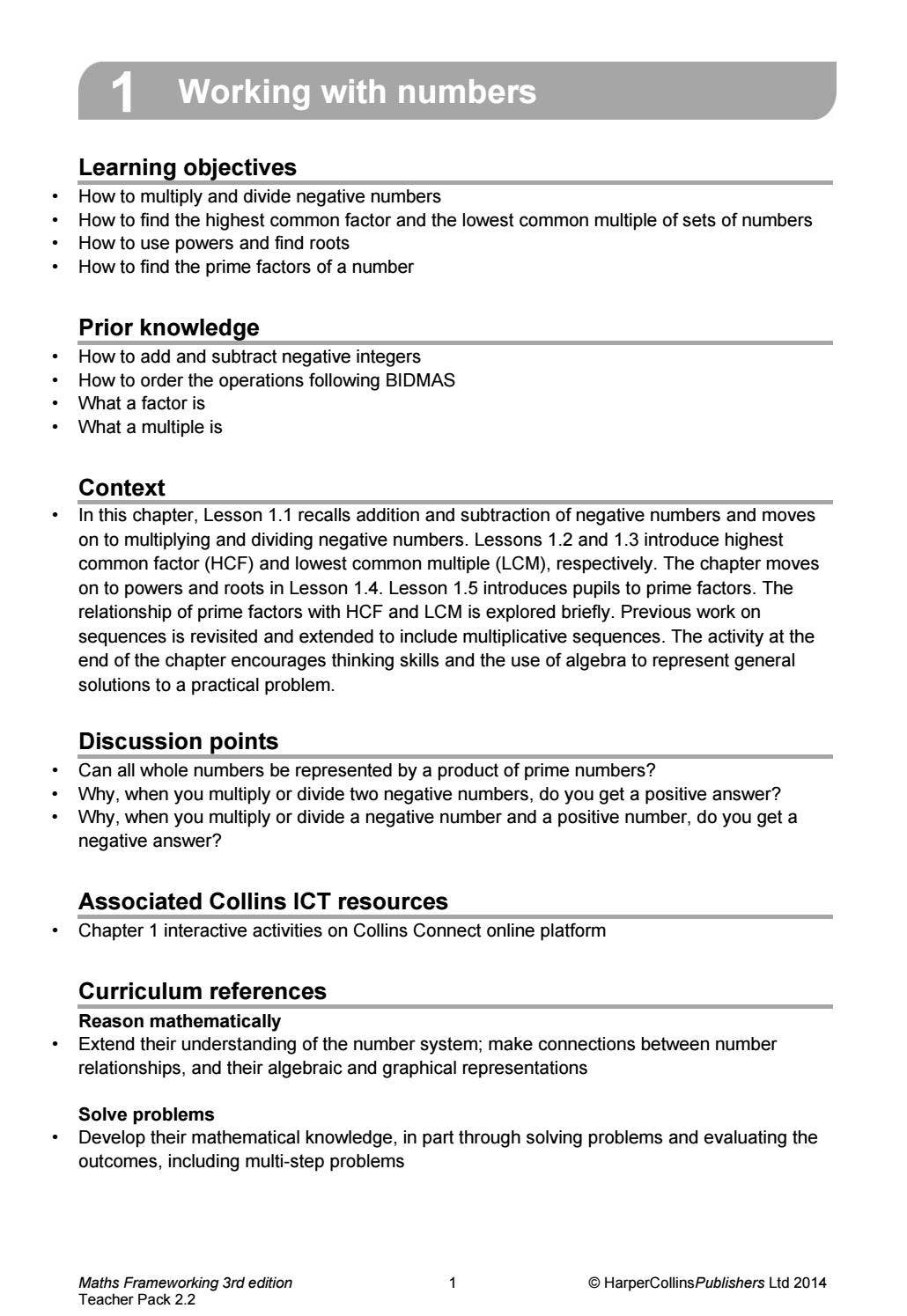 Maths Frameworking Teacher Pack 2.2 by Collins - Issuu