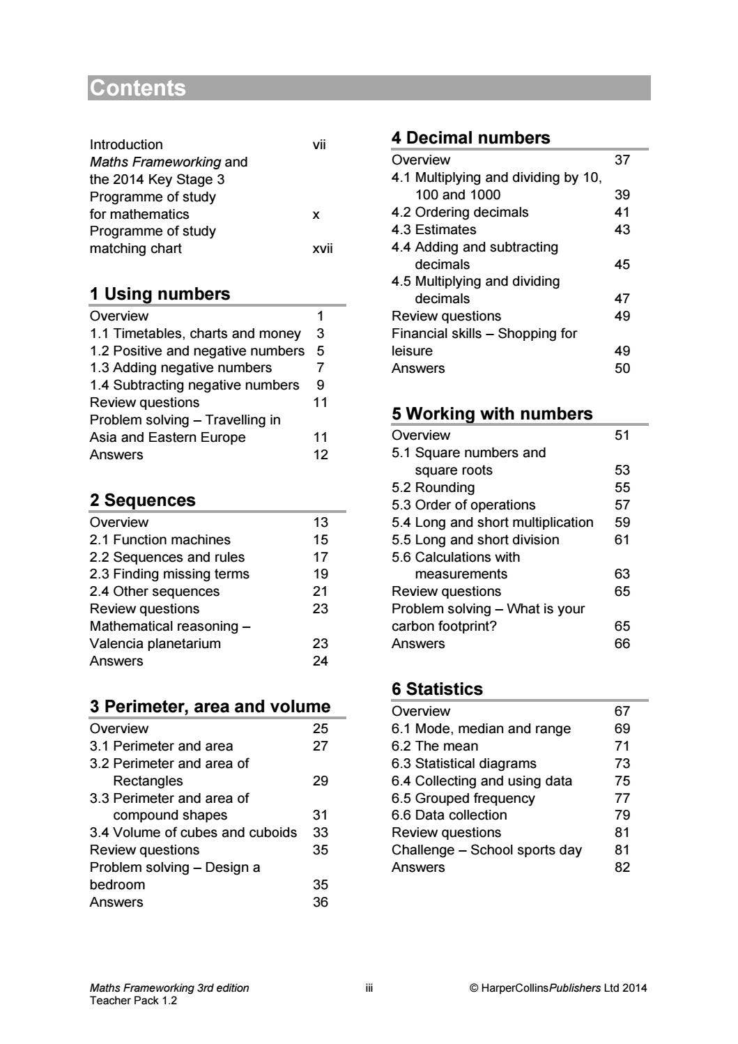 Maths Frameworking Teacher Pack 1.2 by Collins - Issuu
