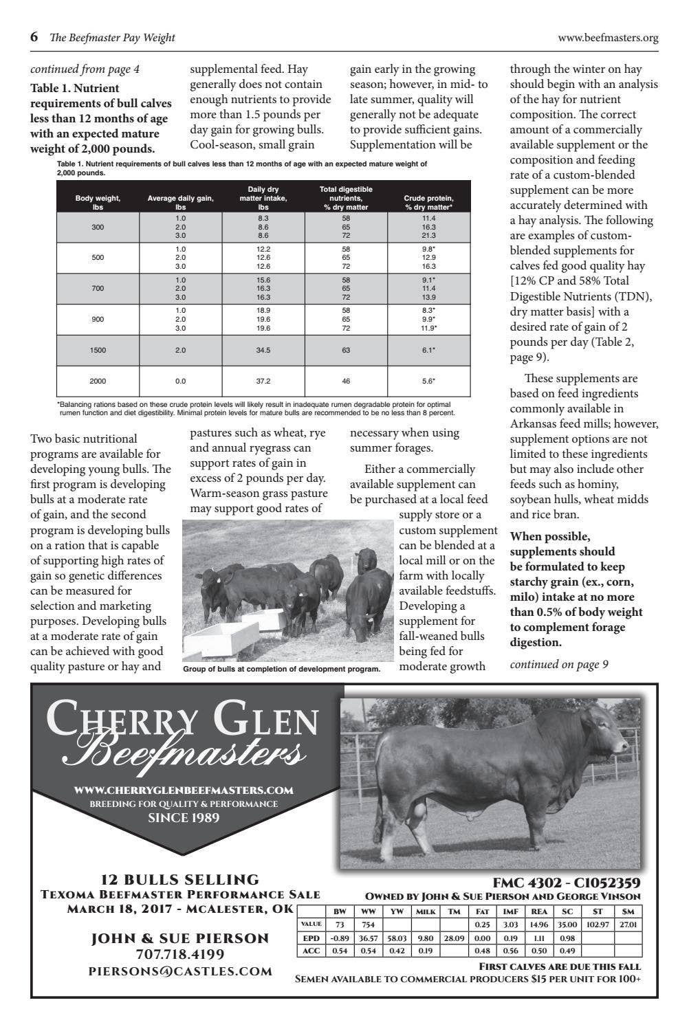 The Beefmaster Pay Weight: Fall 2016 Issue by Beefmaster Breeders ...