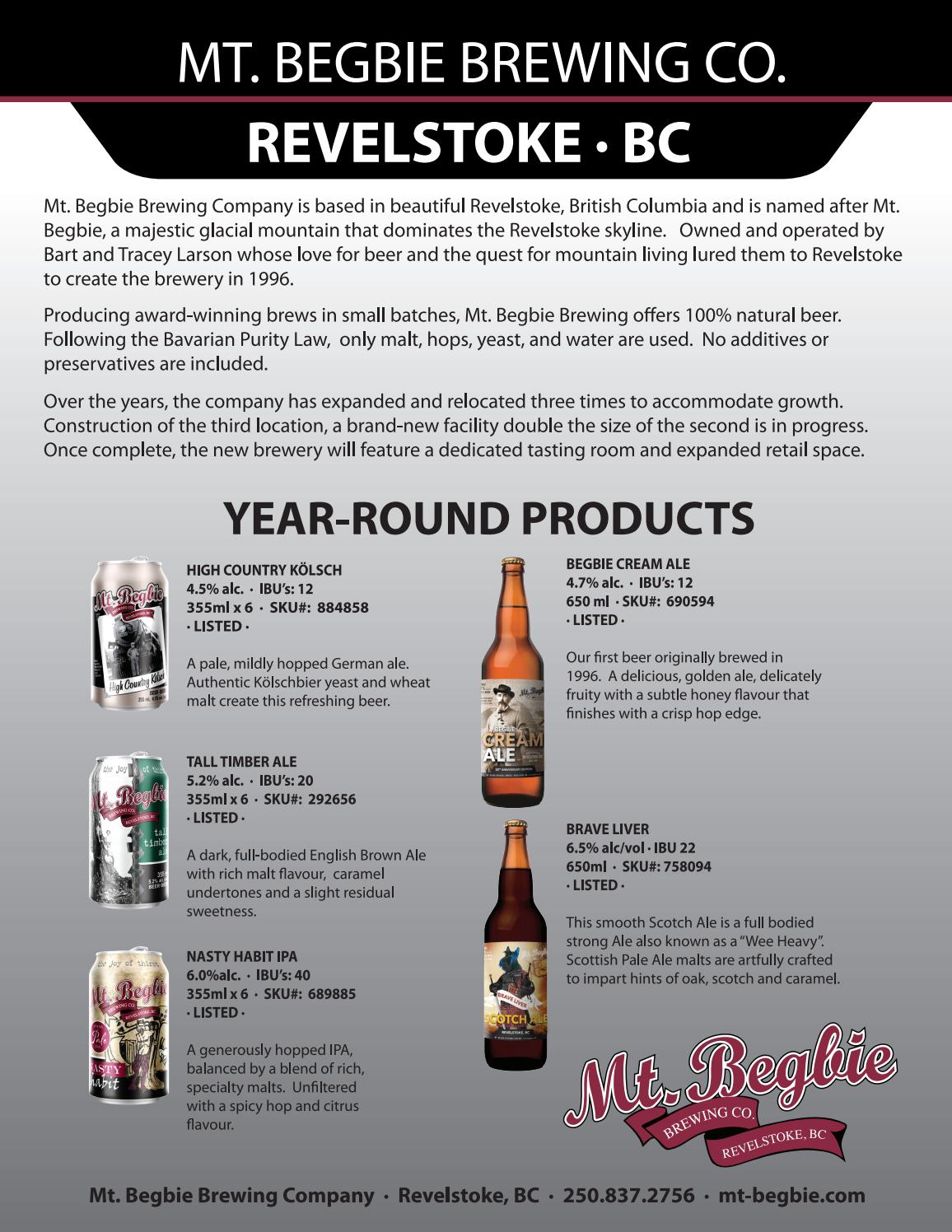 Mt. Begbie Brewing Company in Revelstoke. by Kootenay Rockies Tourism ...
