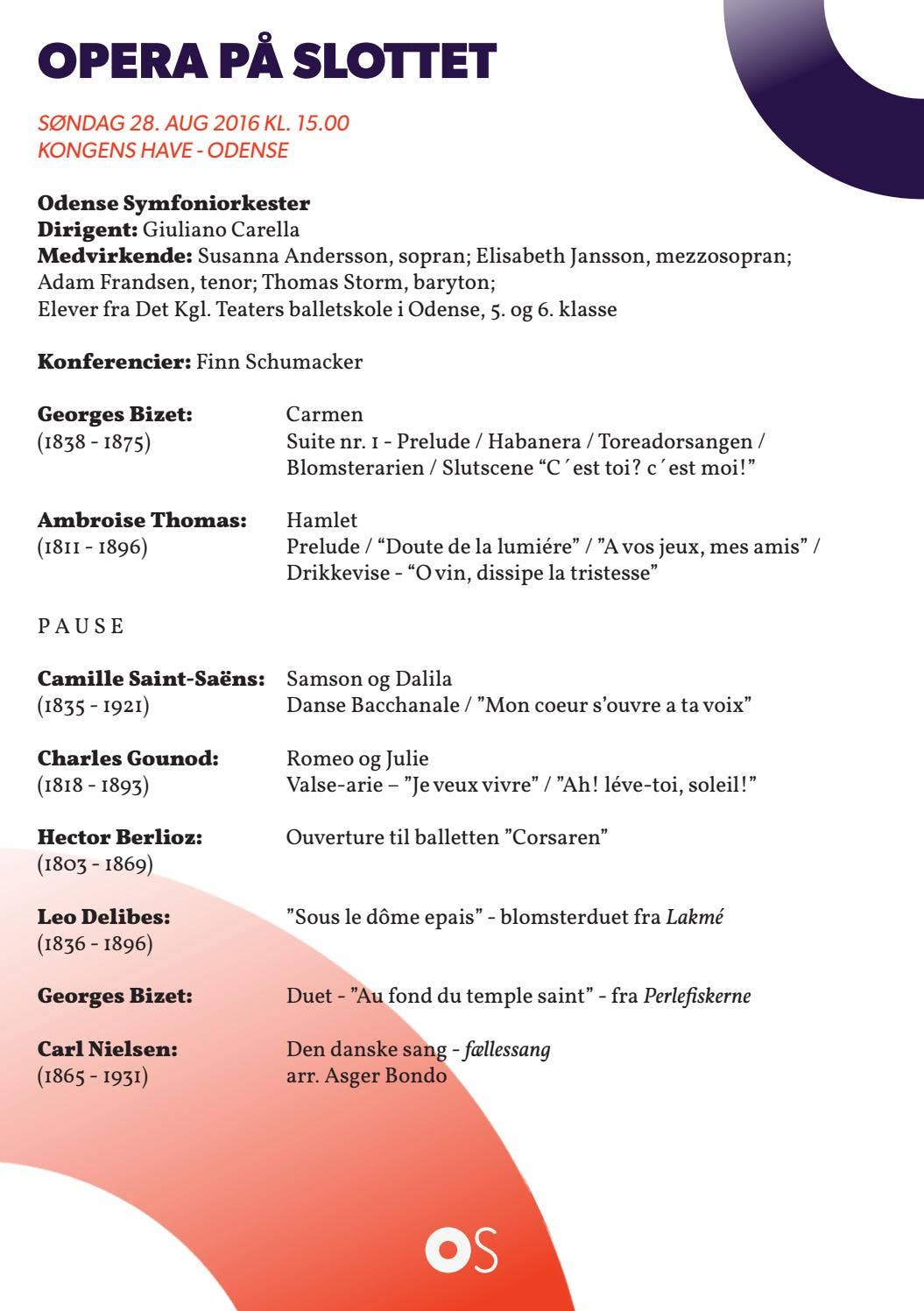 Opera på Slottet - 28. august 2016 by Odense Symfoniorkester - Issuu