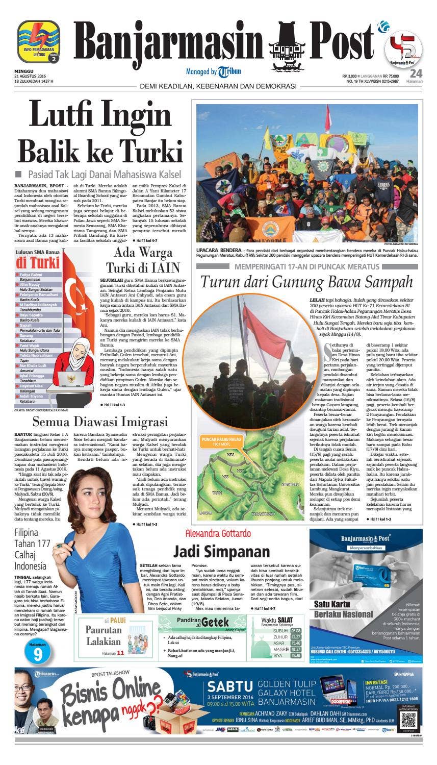 Banjarmasin Post Minggu 21 Agustus 2016 by Banjarmasin Post - Issuu