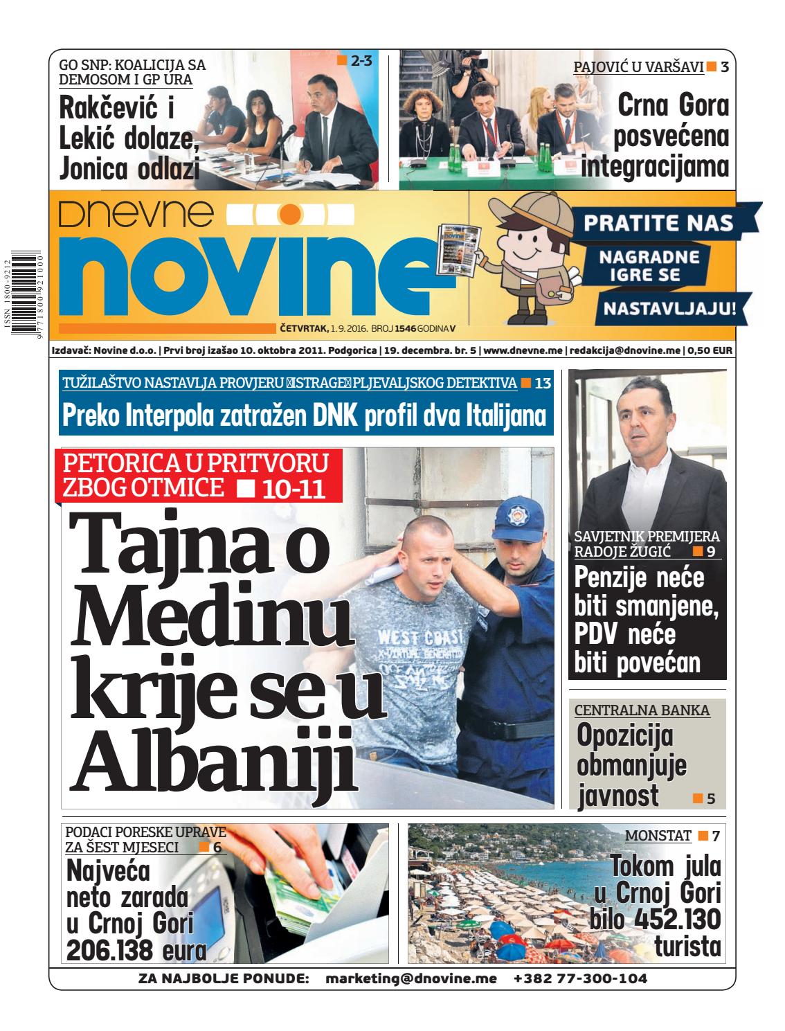Dnevne novine 1. septembar 2016. by Dnevne Novine - Issuu