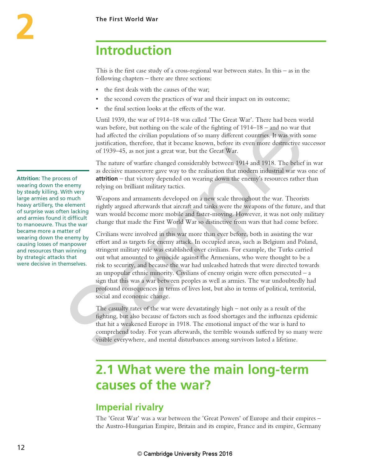 Preview History for the IB Diploma Paper 2: Causes and Effects of War ...