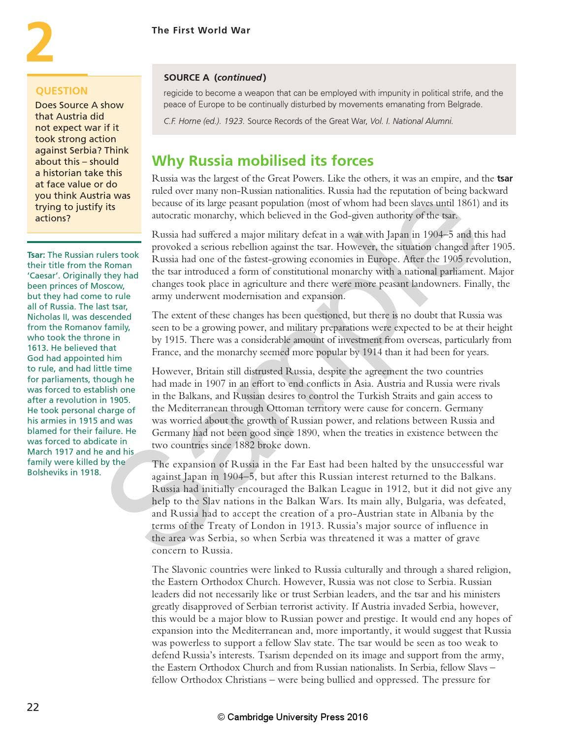 Preview History for the IB Diploma Paper 2: Causes and Effects of War ...
