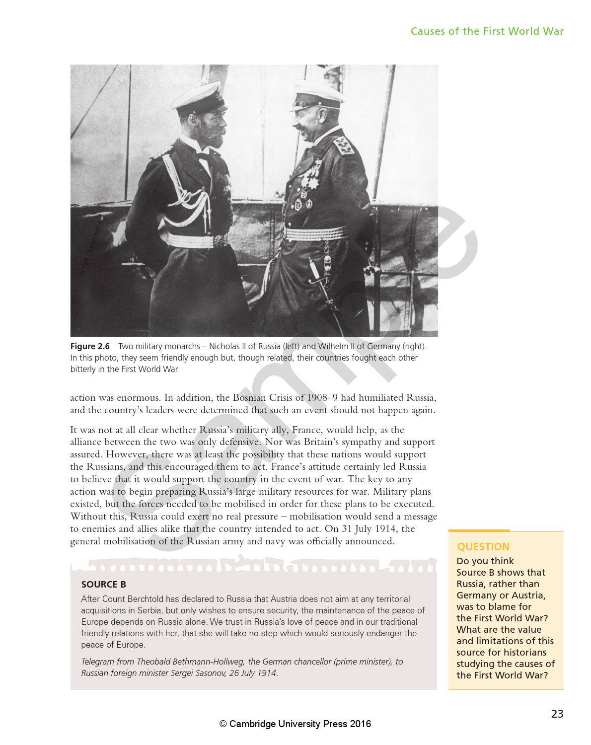 Preview History for the IB Diploma Paper 2: Causes and Effects of War ...