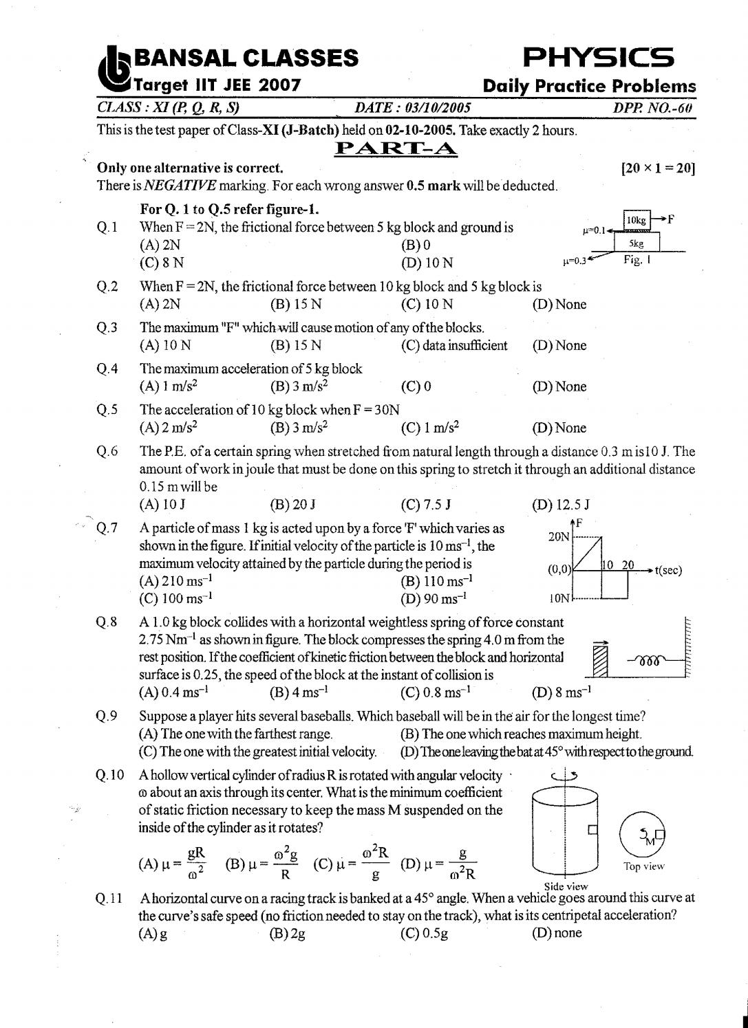 Bansal Classes 11th Standard Physics Dpps 55844dc959710 Pdf By S