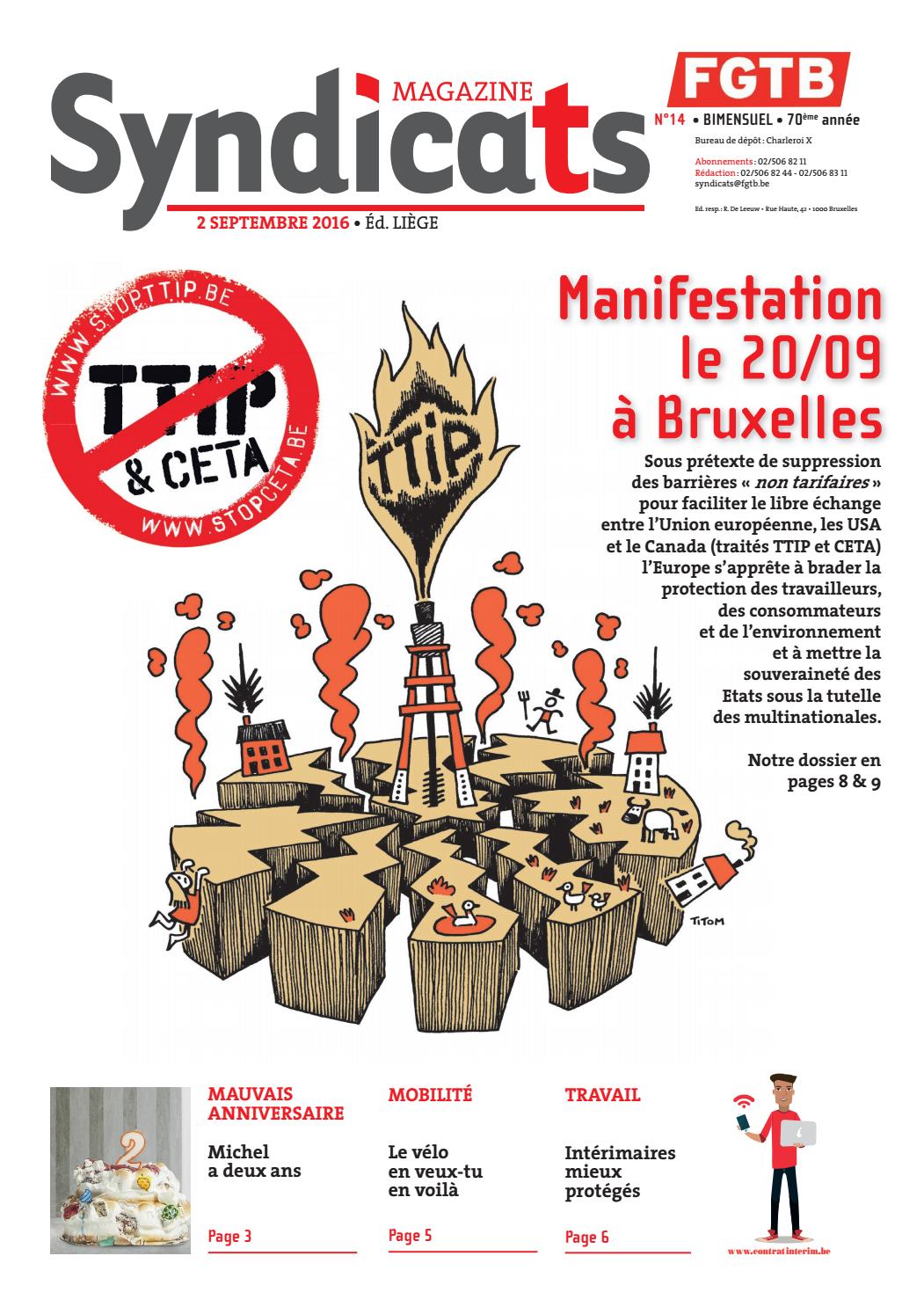 Syndicats FGTB n°14 - 2016 by FGTB - Issuu