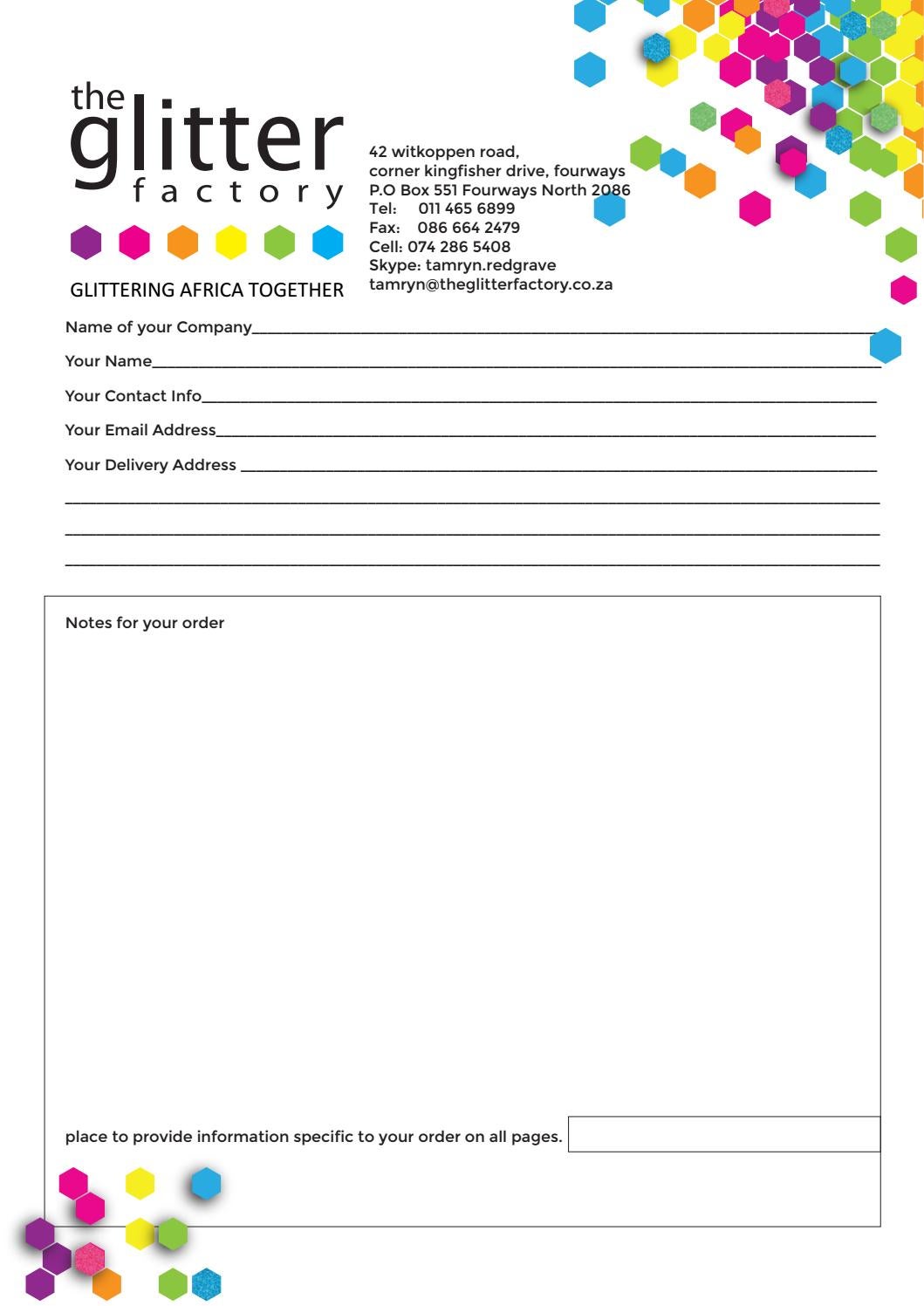 Customer order form by MWK Design - Issuu