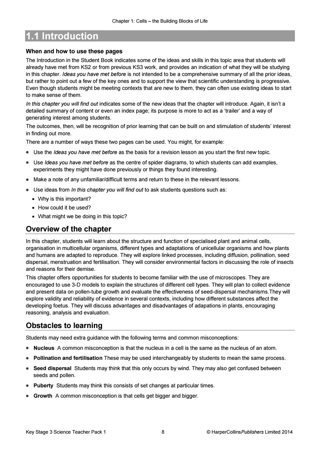 Key Stage Three Science: Teacher Pack 1 by Collins - Issuu