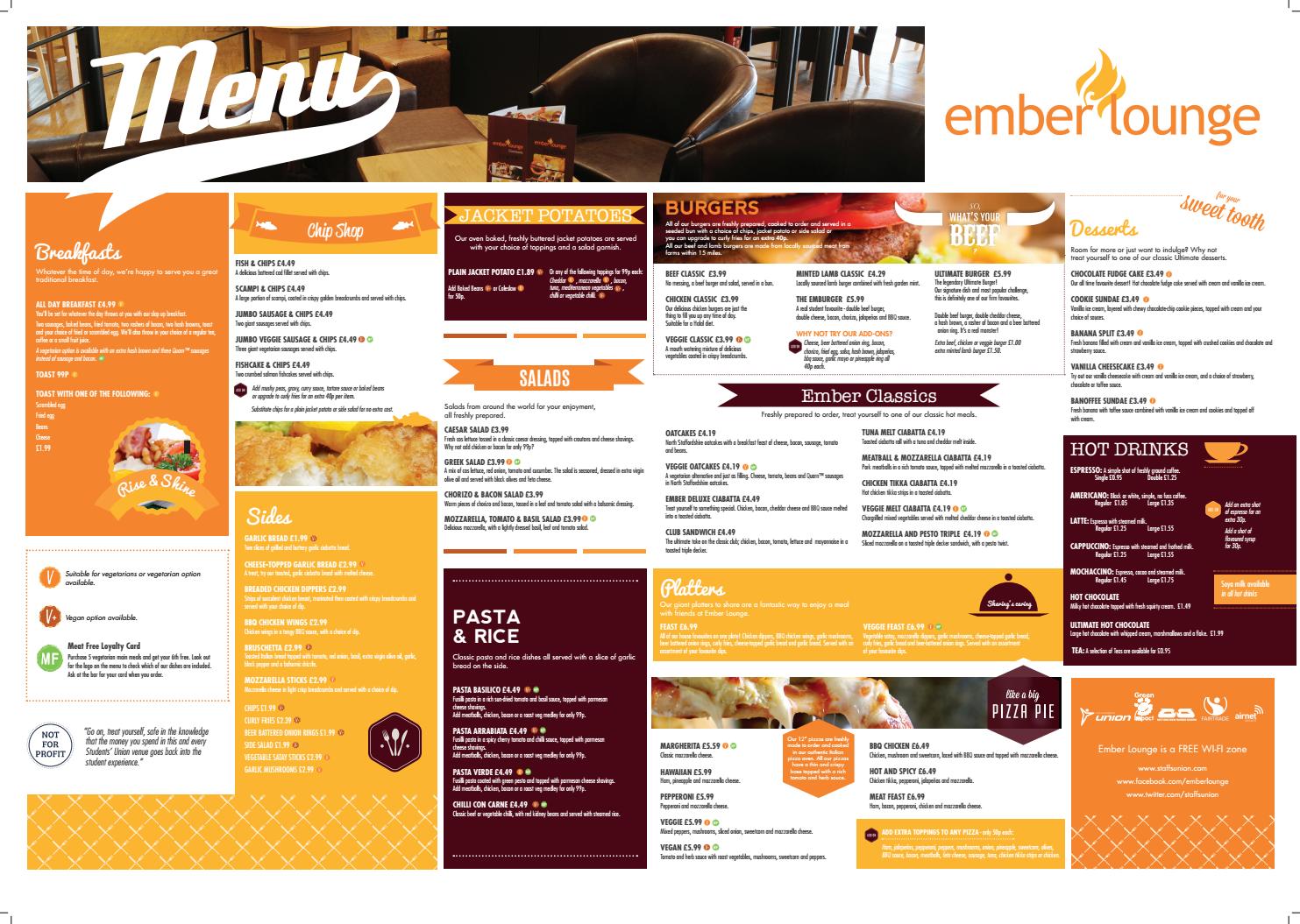 Ember Lounge food menu 2016 by Staffs Union - Issuu