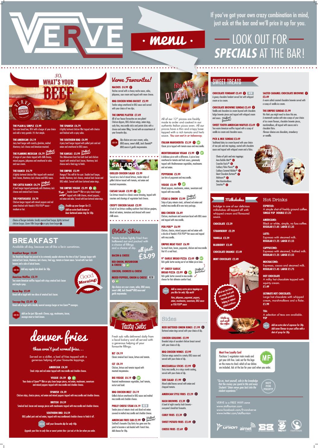 Verve food menu 2016 by Staffs Union - Issuu