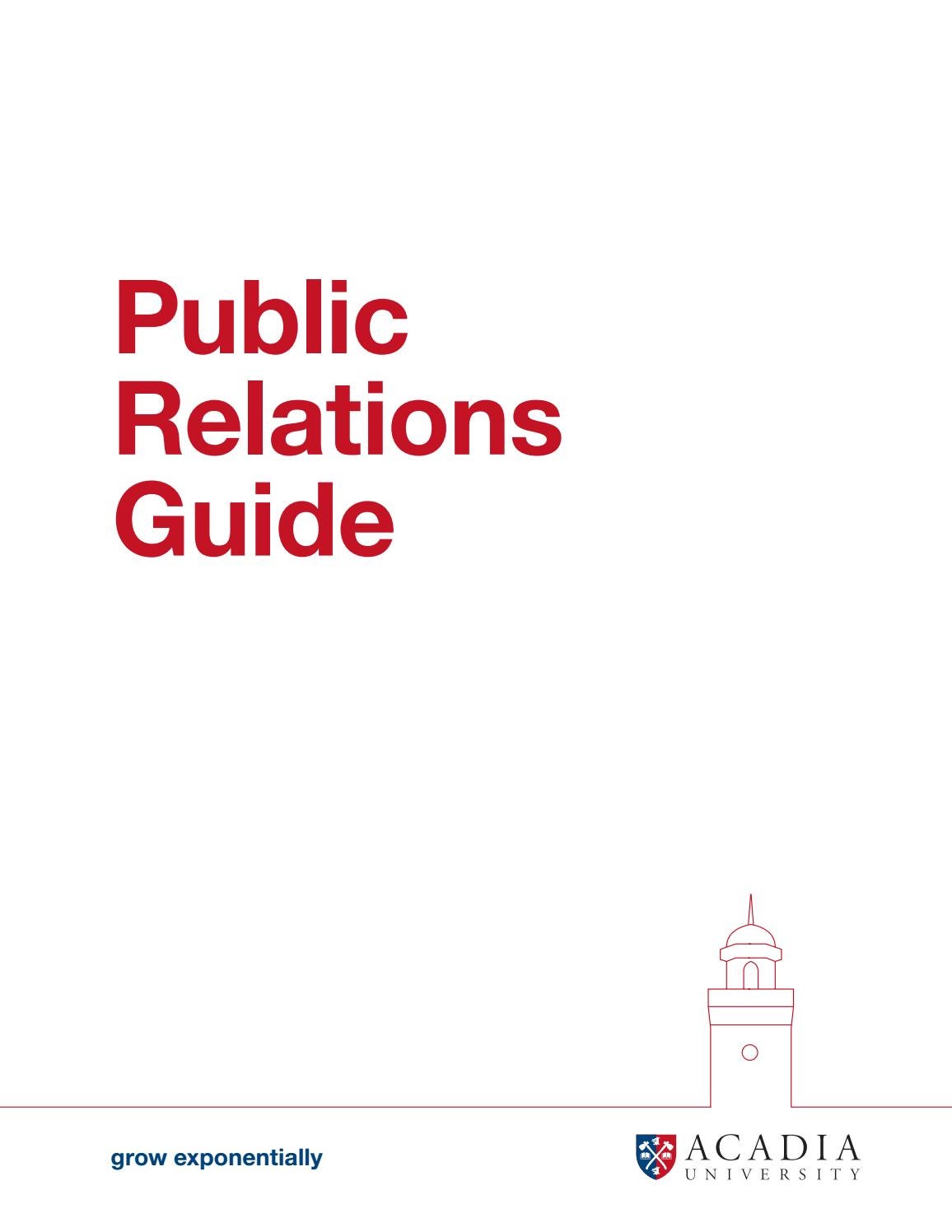Public Relations Guide by Acadia University - Issuu