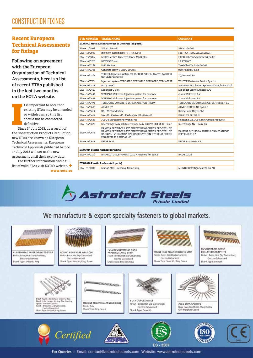 Fastener + Fixing Magazine #101 by Fastener + Fixing Magazine - Issuu