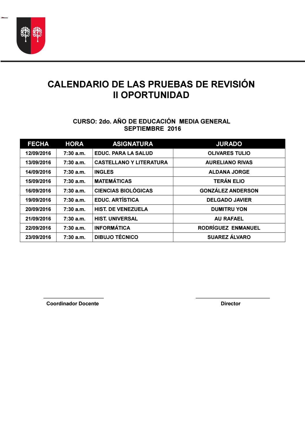 Segunda oportunidad pruebas de revisi%c3%b3n 2do a%c3%b1o by Liceo Los ...